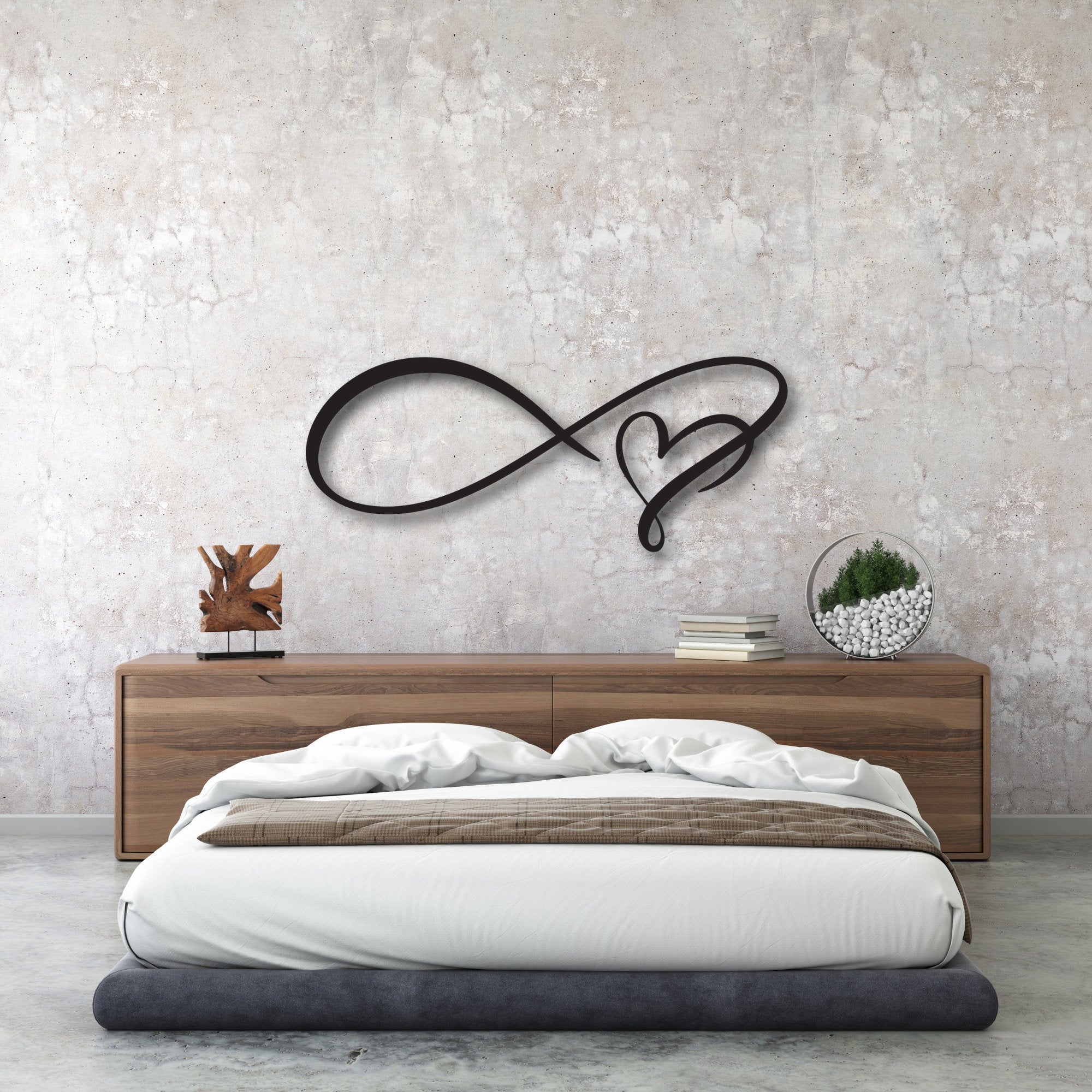 Metal Infinity Heart Sign - Metal Infinity Symbol And Heart Wall Decor ...