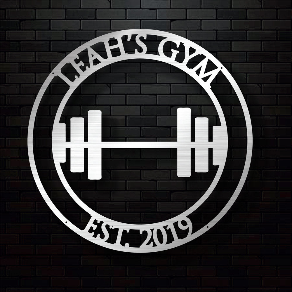 Custom Metal Gym Sign, Weights Gym Sign, Gym Metal Art | Nalaprint