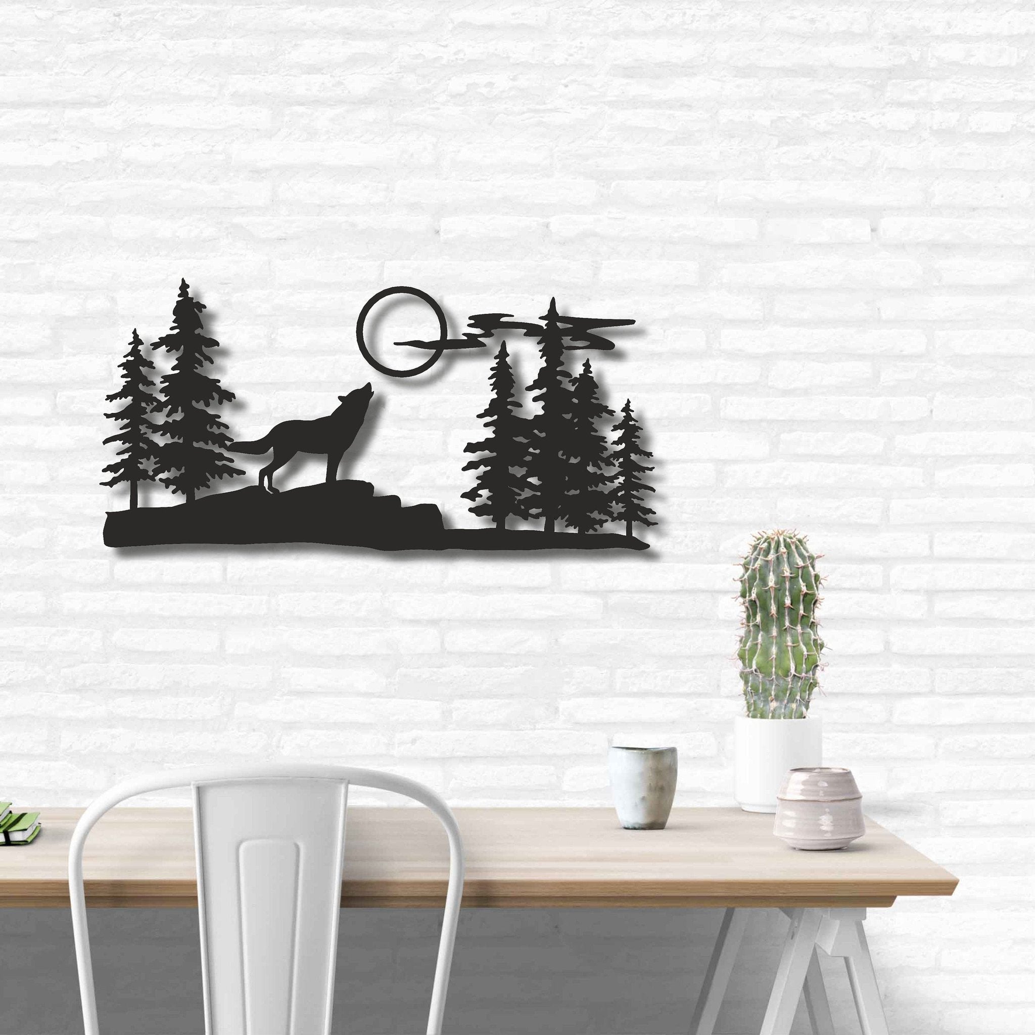 Metal Wall Art Wolf Metal Wall Decor, Wall Hanging, Large Metal Wall ...