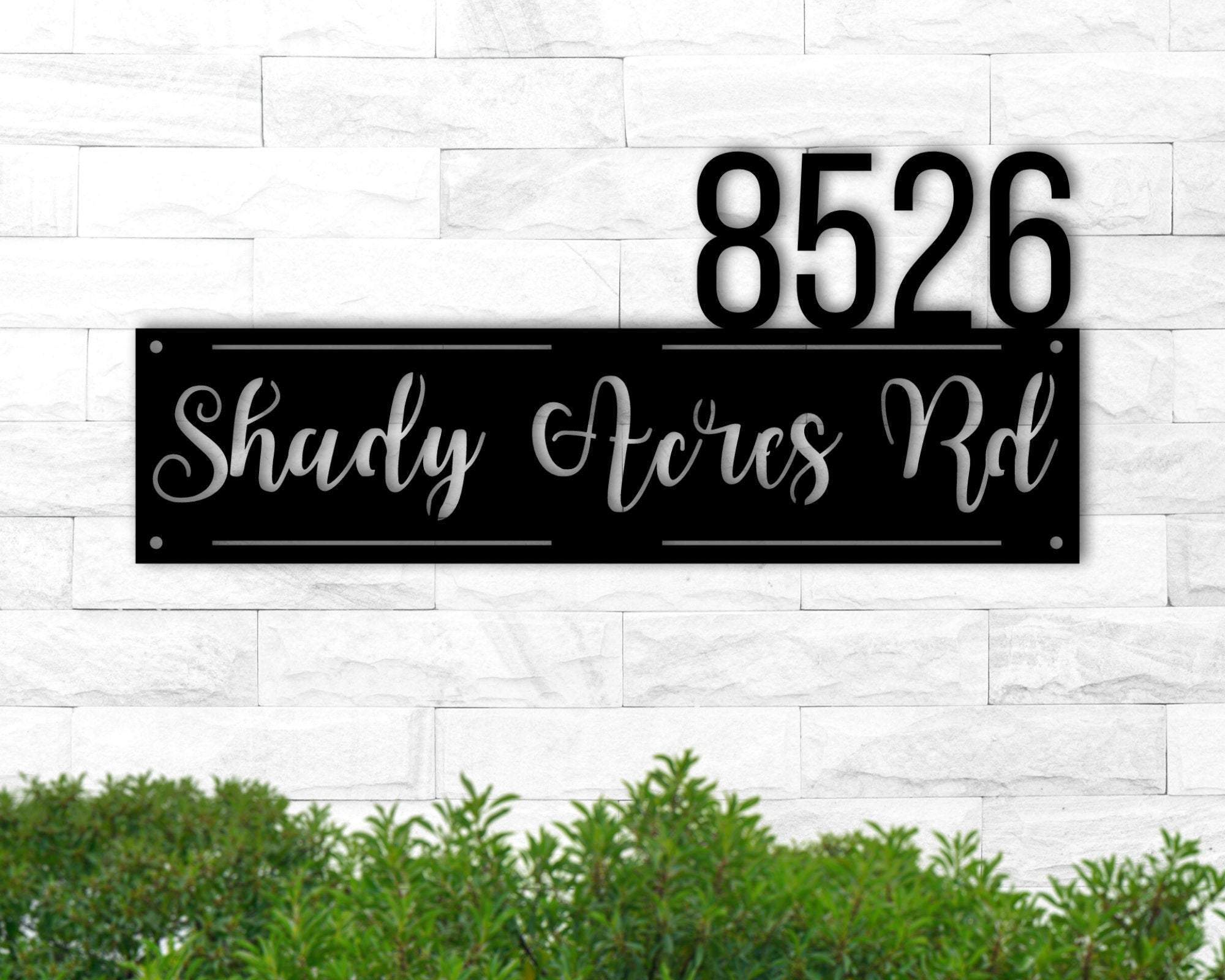 Modern Address Sign, Address Plaque, Address Numbers, Personalized ...