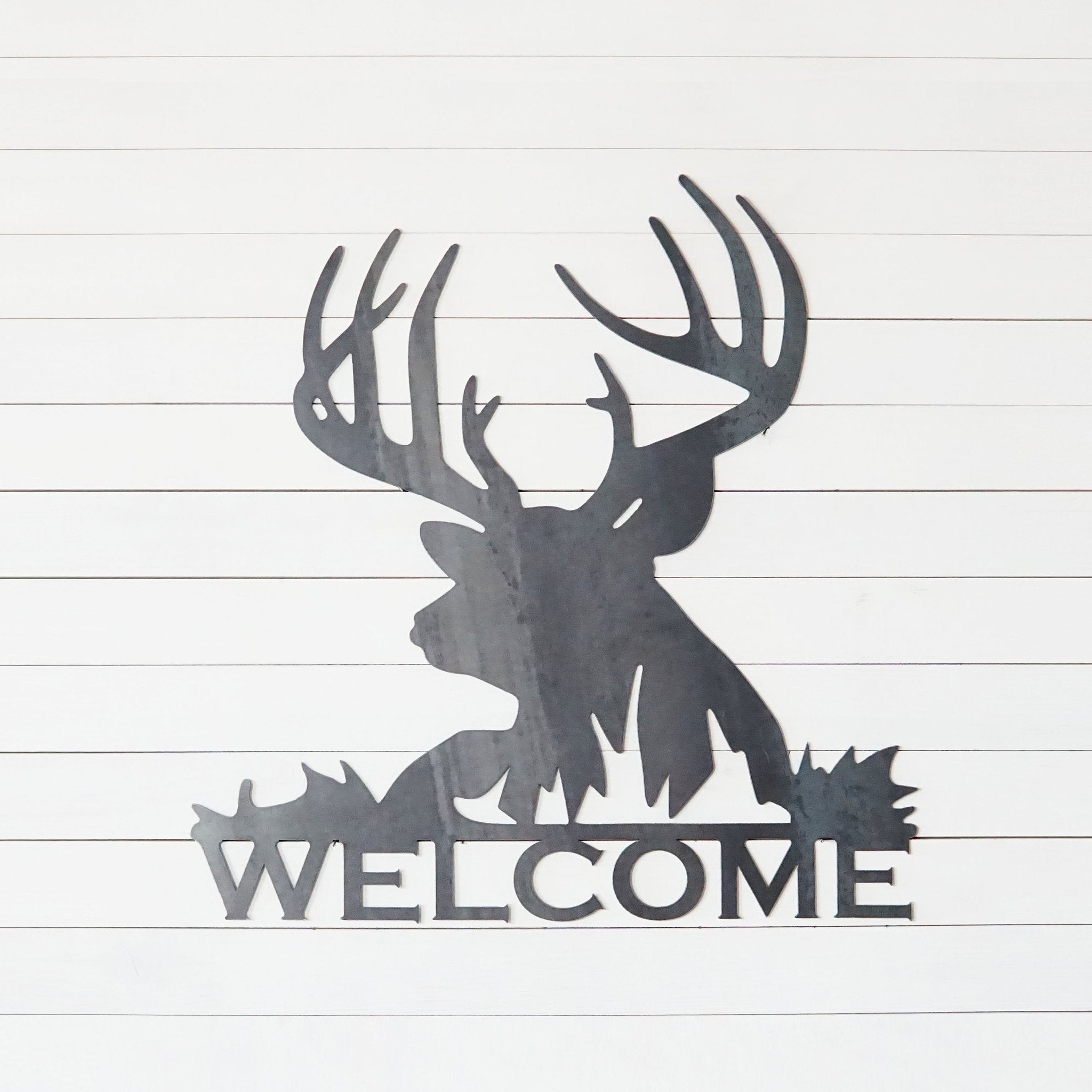 Welcome Deer Metal Art - Welcome Sign - Wildlife Welcome Sign - Rustic ...