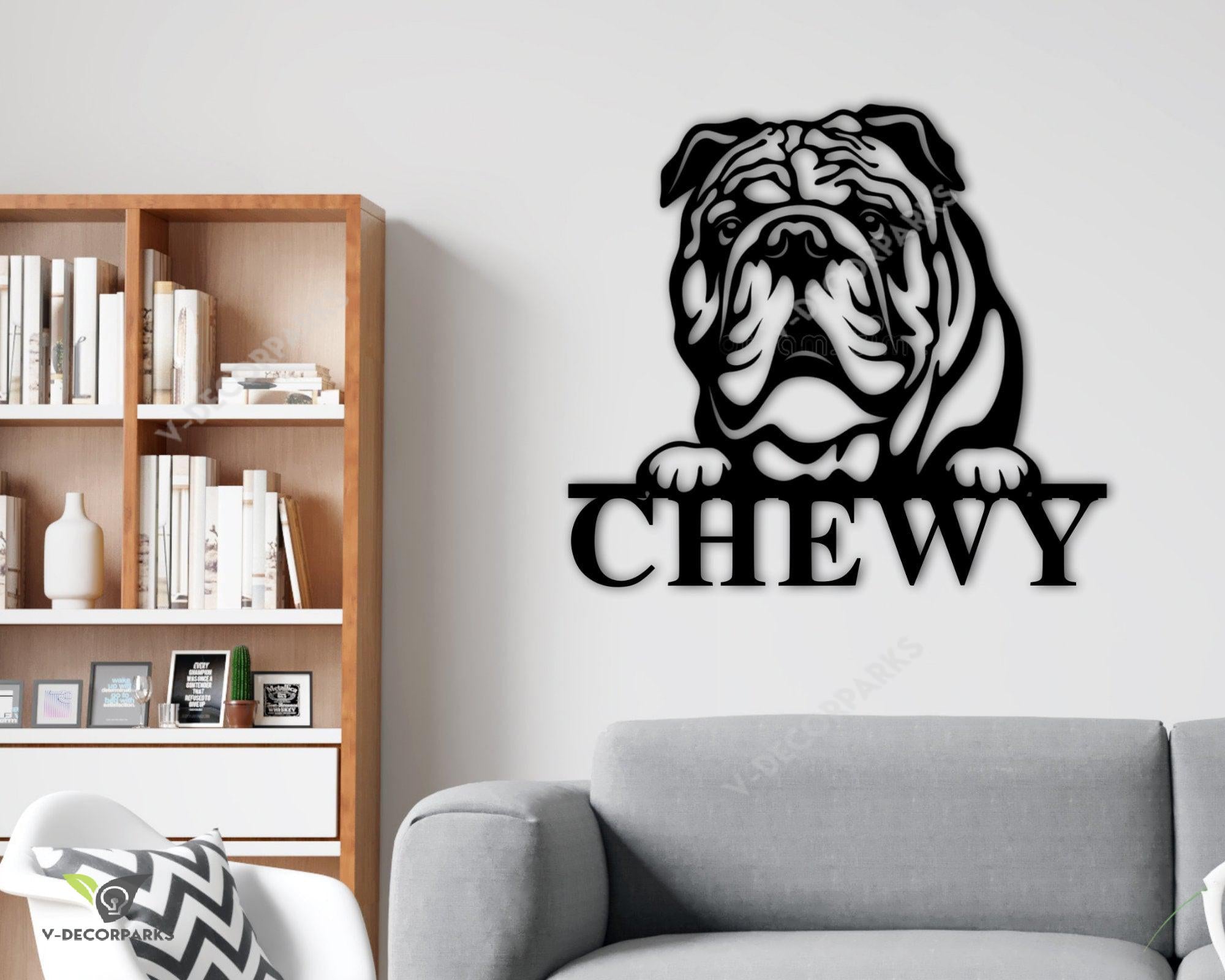Custom Bulldog Sign, Pet Spot Sign, Bulldog Name Sign, Personalized ...