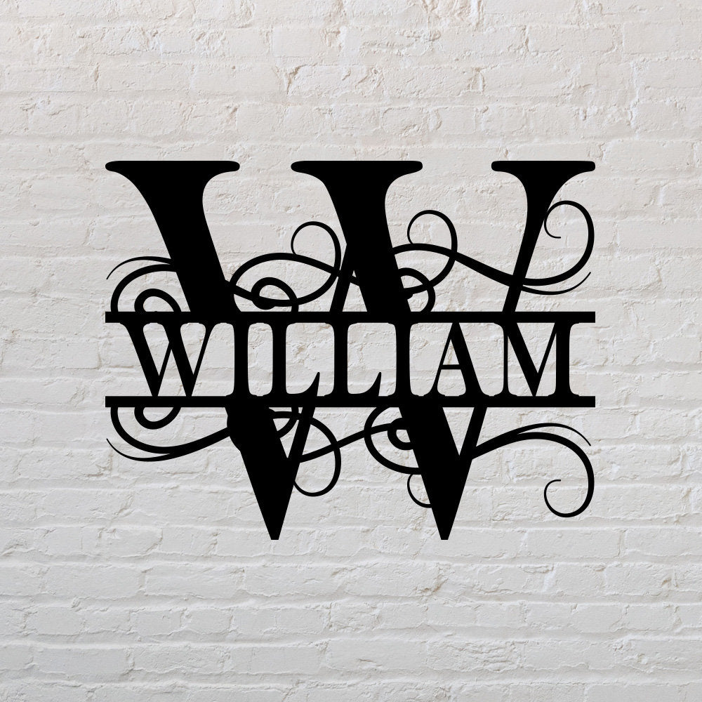 Personalized Home Decor- Beautiful Last Name Metal Sign- Split Letter ...