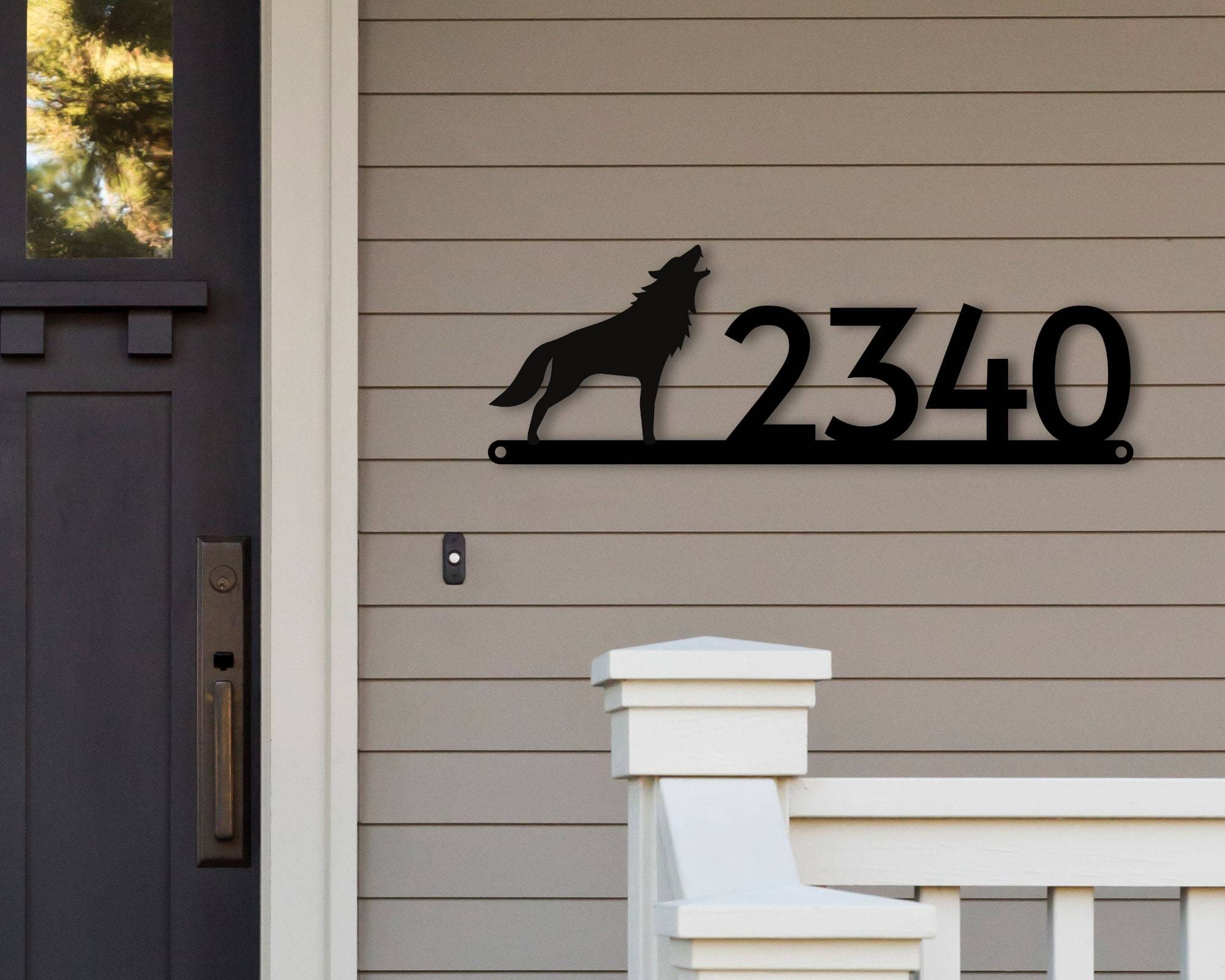 Wolf Address Sign, Wolf Metal Sign, Metal Wolf Sign, Wolf Sign, Wolf ...