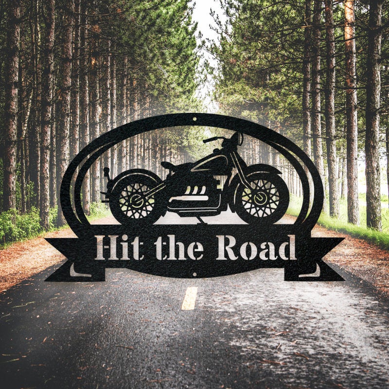 Motorcycle Metal Sign, Metal Garage Sign, Personalized Metal Art, Steel ...