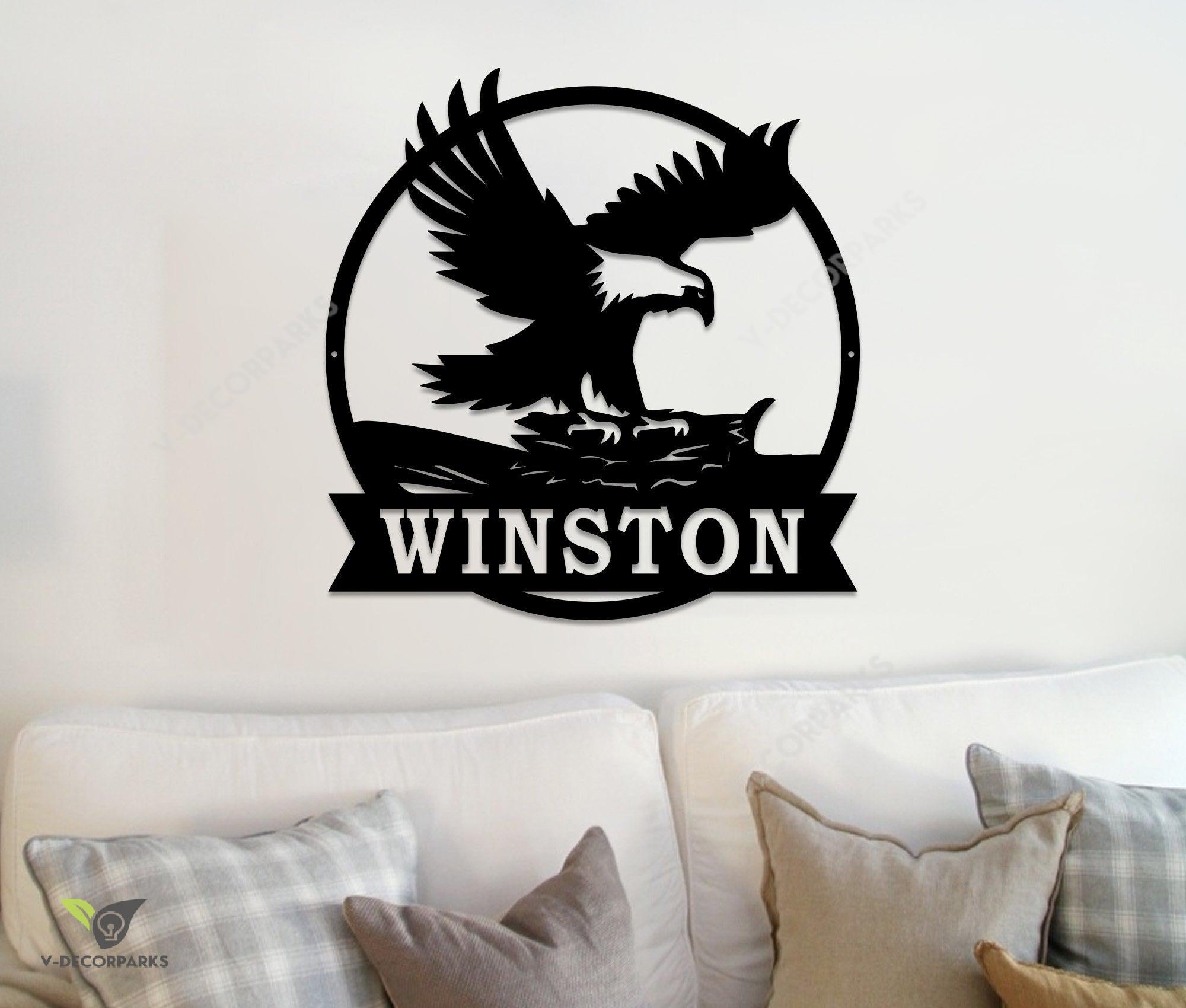 Personalized Flying Eagle Metal Art , Custom Metal Eagle Sign, Eagle ...