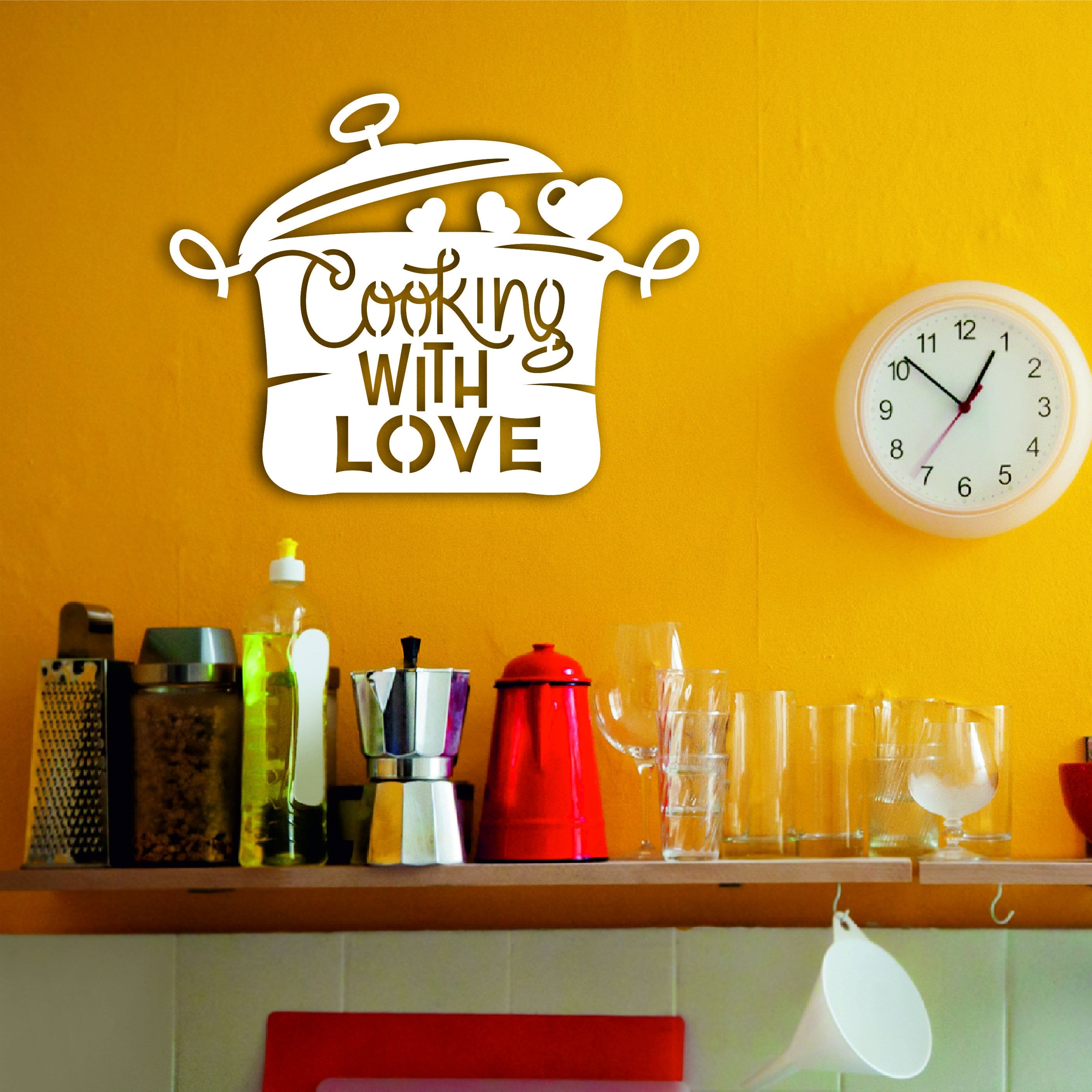 Cooking With Love Mood Kitchen Wall Decor, Metal Wall Art, Kitchen ...
