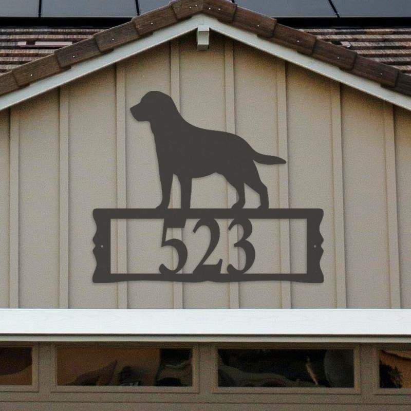 Labrador Retriever Metal Address Plaque For House, Address Number ...