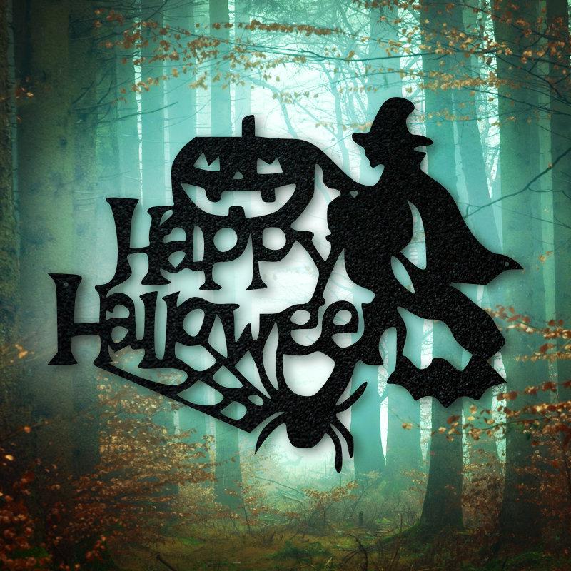 Happy Halloween Sign, Metal Sign, Haunted House Sign, Scary Sign ...