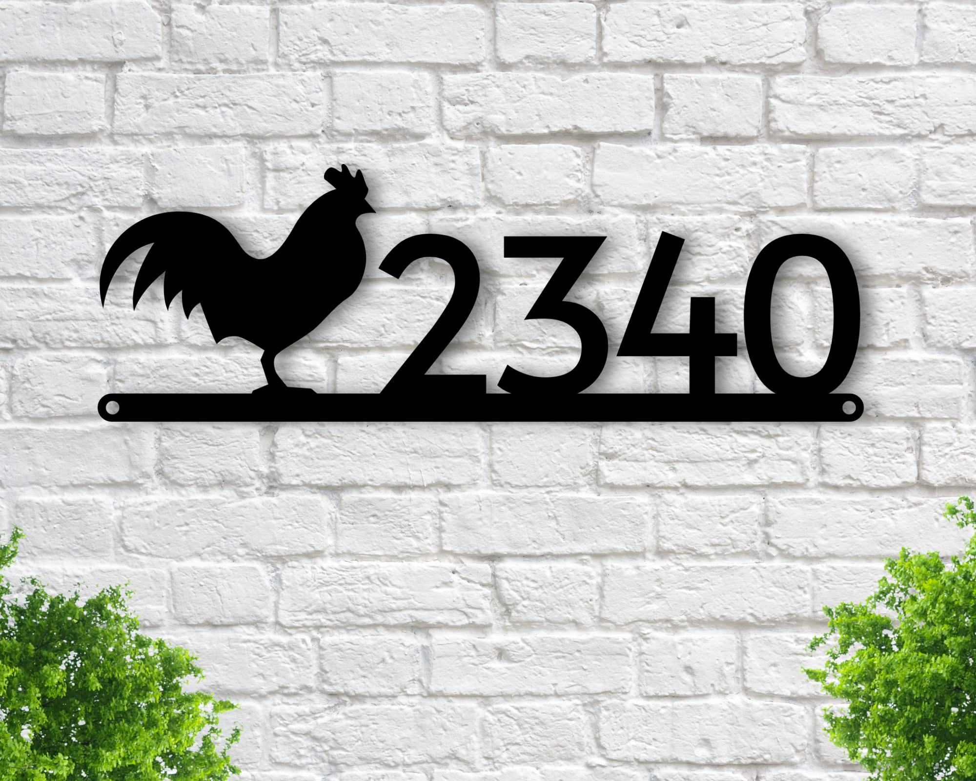 Rooster Address Sign, Rooster Metal Sign, Metal Farm Sign, Rooster Sign ...