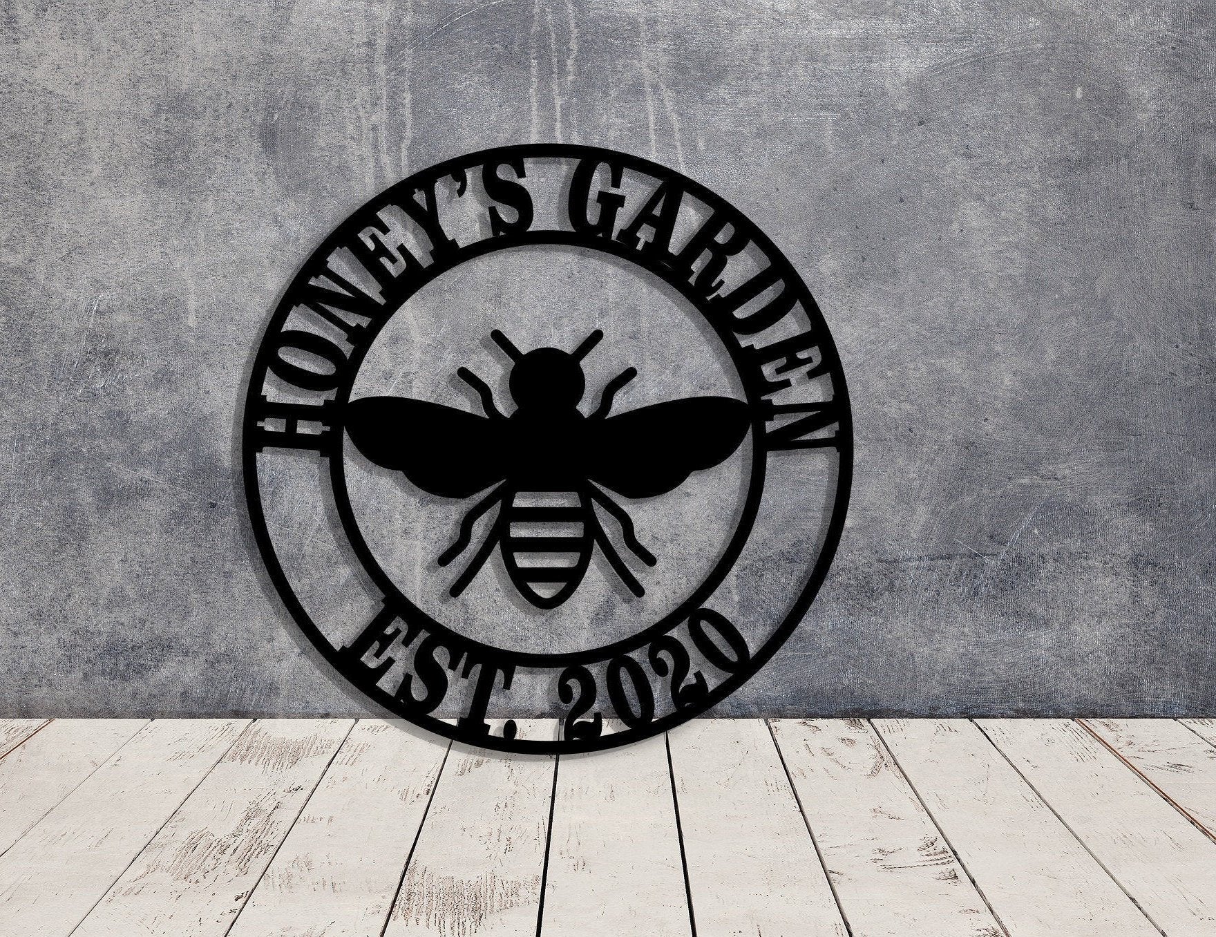 Bee Welcome Metal Sign - Customizable Weatherproof Door Hanger - Bee ...