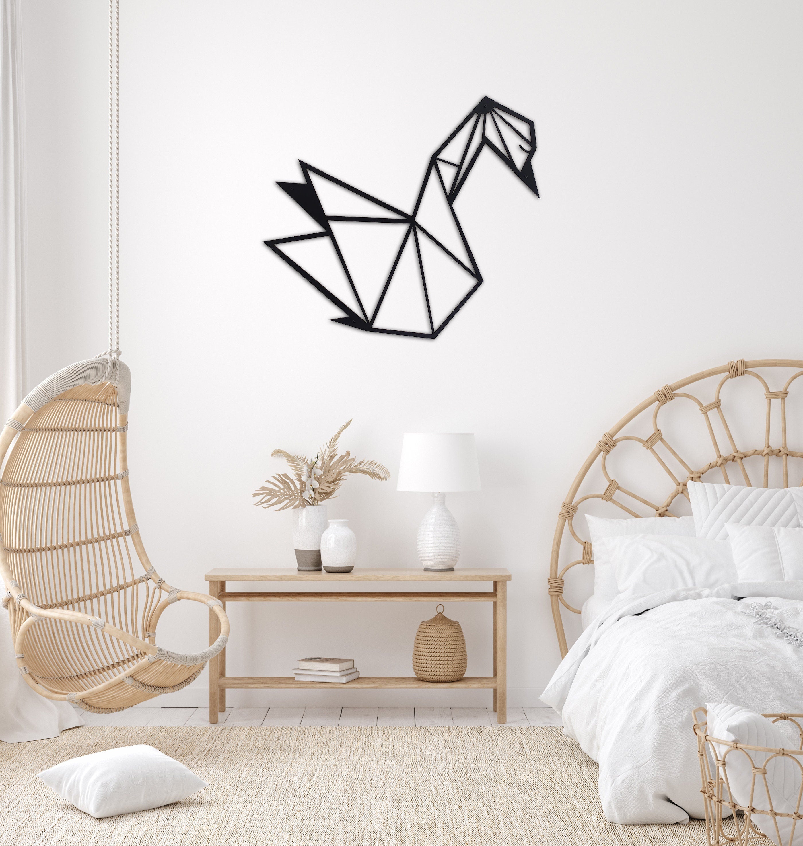 Swan Metal Wall Art, Interior Decoration,black Swan Metal Wall Decor ...