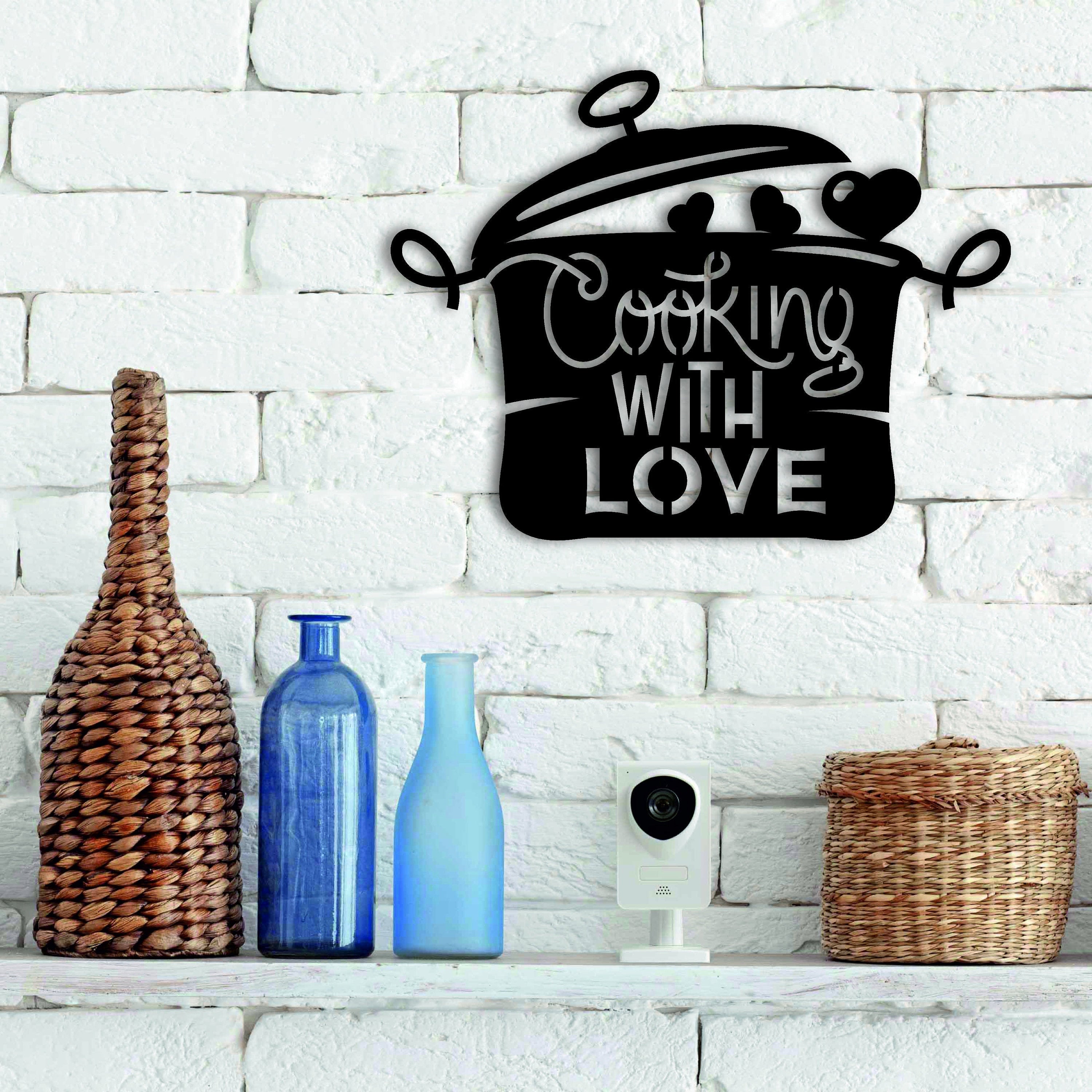 Cooking With Love Mood Kitchen Wall Decor, Metal Wall Art, Kitchen ...