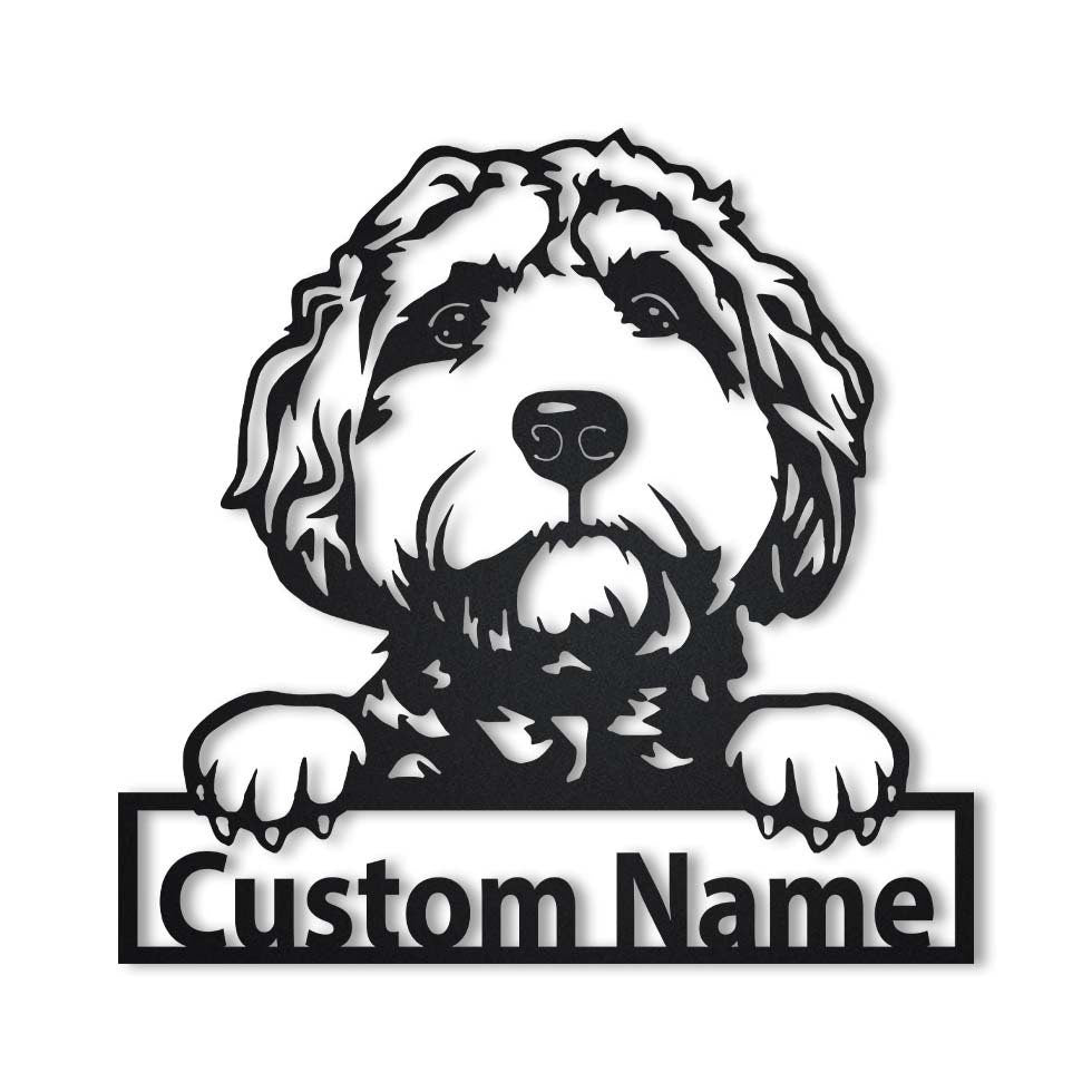Personalized Goldendoodle Dog Metal Sign Art, Custom Goldendoodle Dog ...