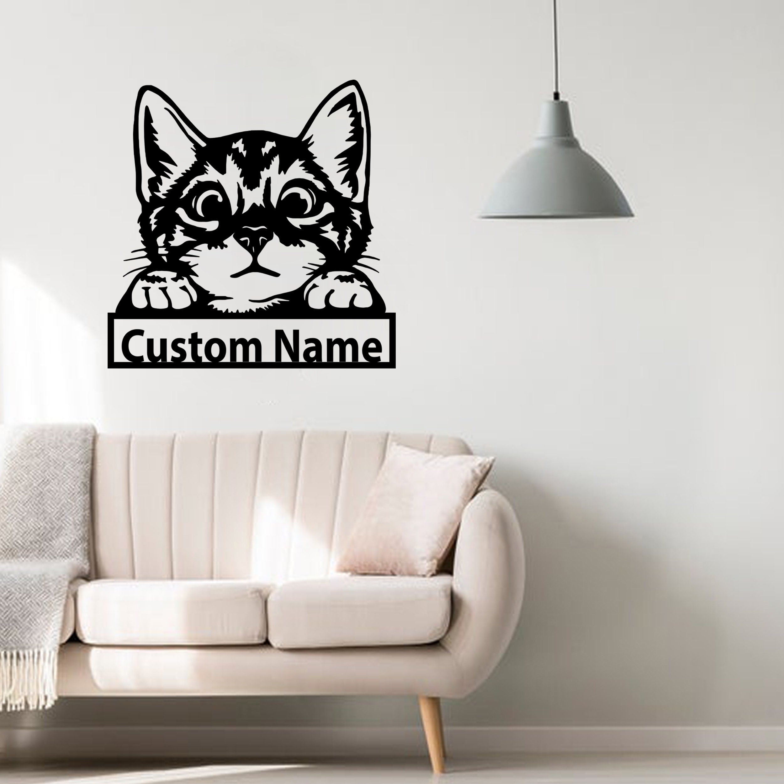Personalized Cute Cat Metal Sign, Metal Wall Art, Cat Decor, Office ...