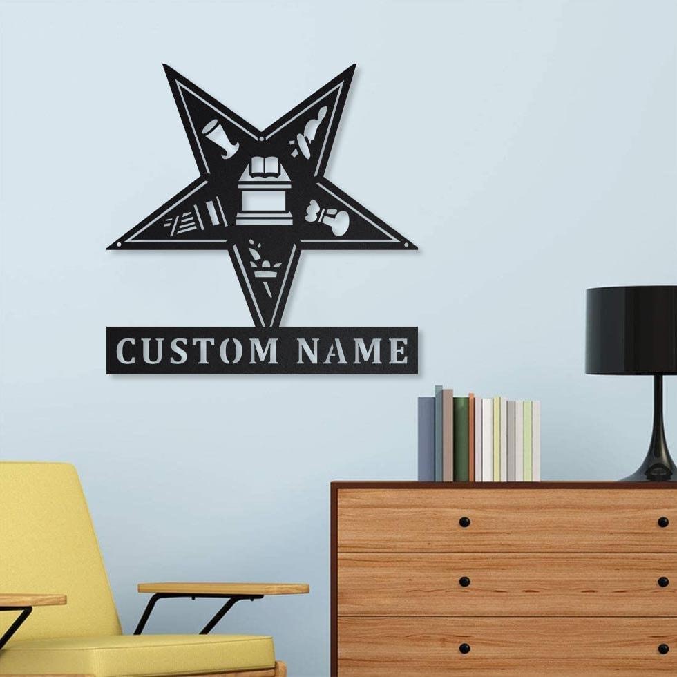 Order Of The Eastern Star Masonic Metal Wall Decor, Metal Mason Sign ...