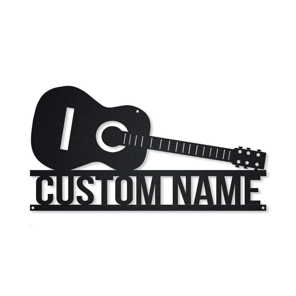Personalized Guitar Acoustic Metal Sign Art, Guitar Acoustic Metal Wall ...