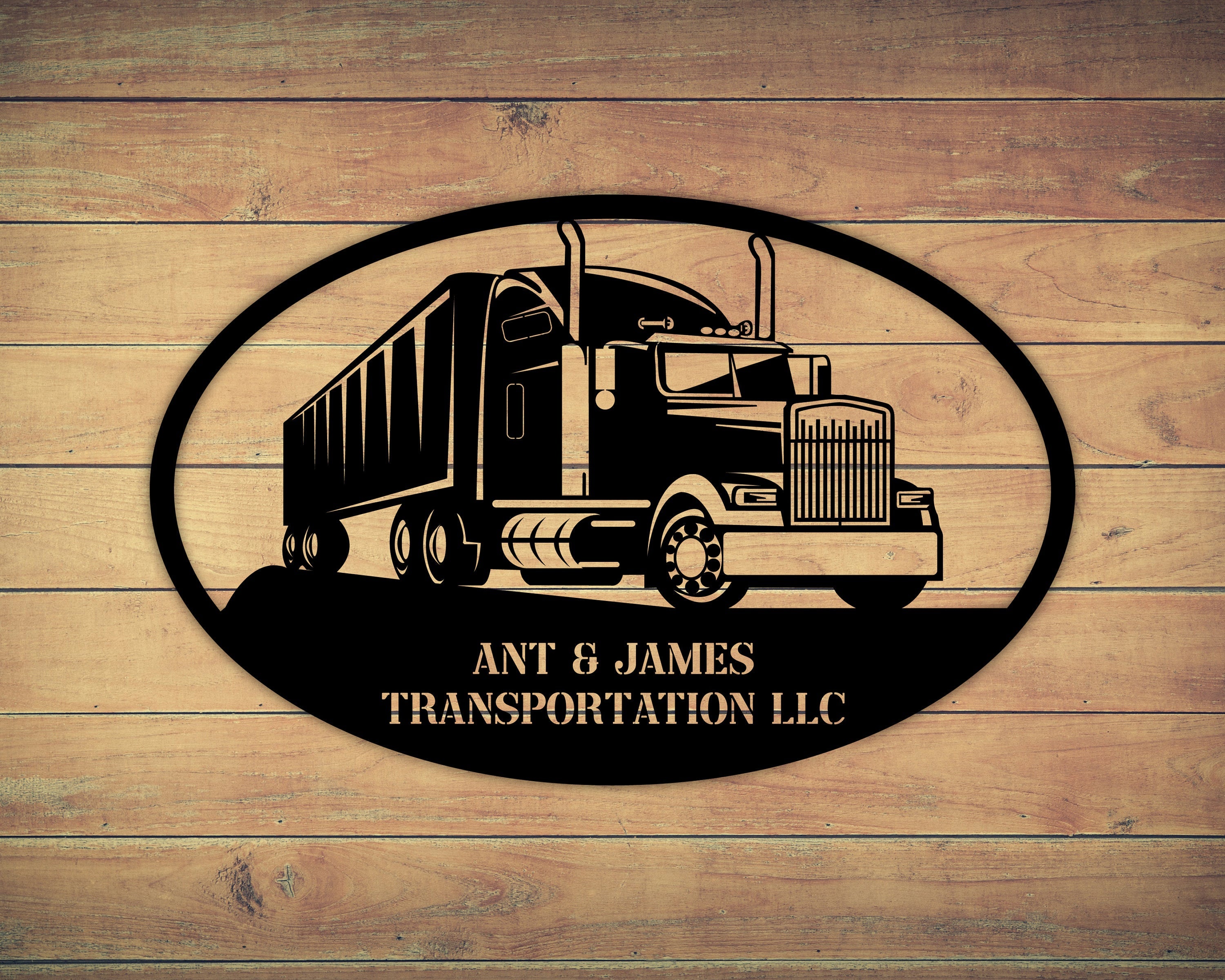 Semi Truck Metal Sign - Semi Truck Monogram - Custom Monogram - Metal ...