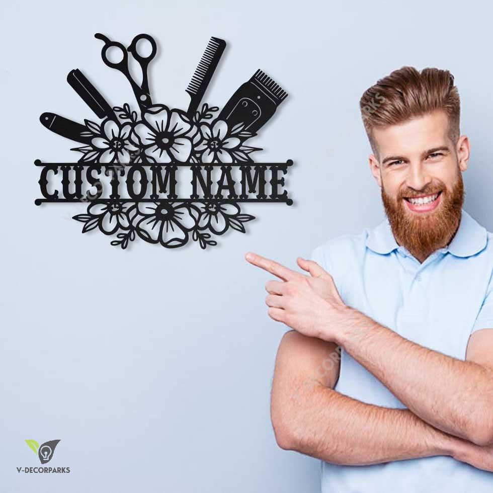 Personalized Hair Stylist Metal Sign Art, Custom Hair Stylist Monogram ...