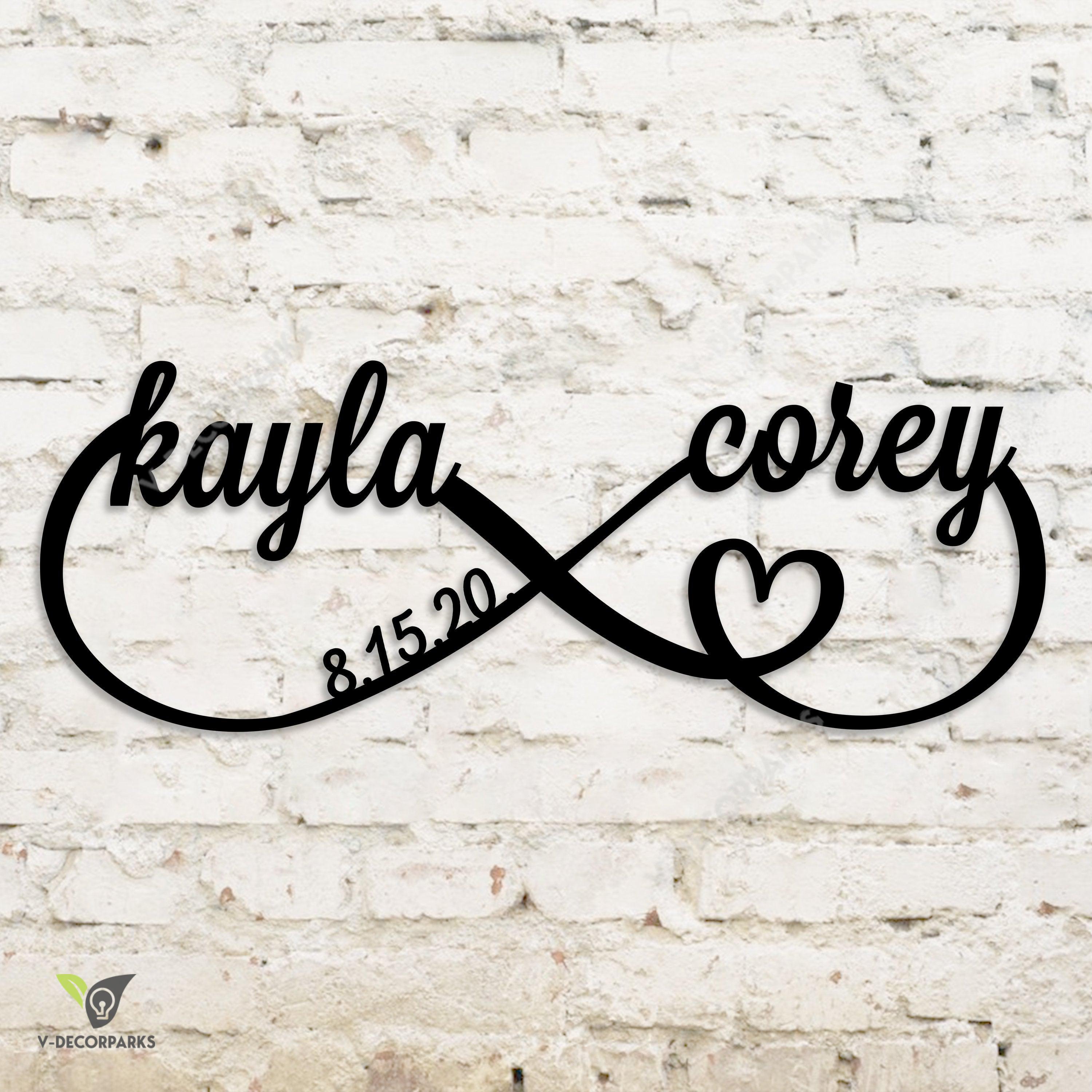 Personalized Infinity Metal Sign, Infinity Name Sign, Infinity Sign ...