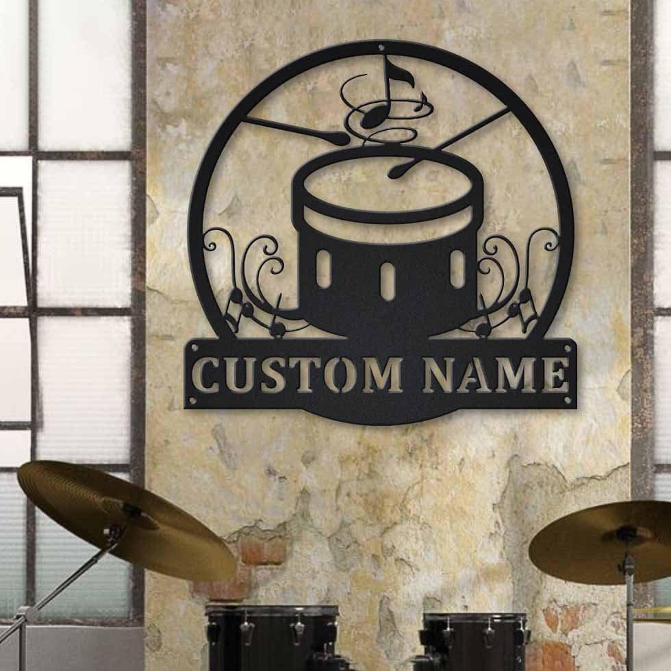 Personalized Bass Drum Monogram Metal Sign Art, Custom Bass Drum Name ...