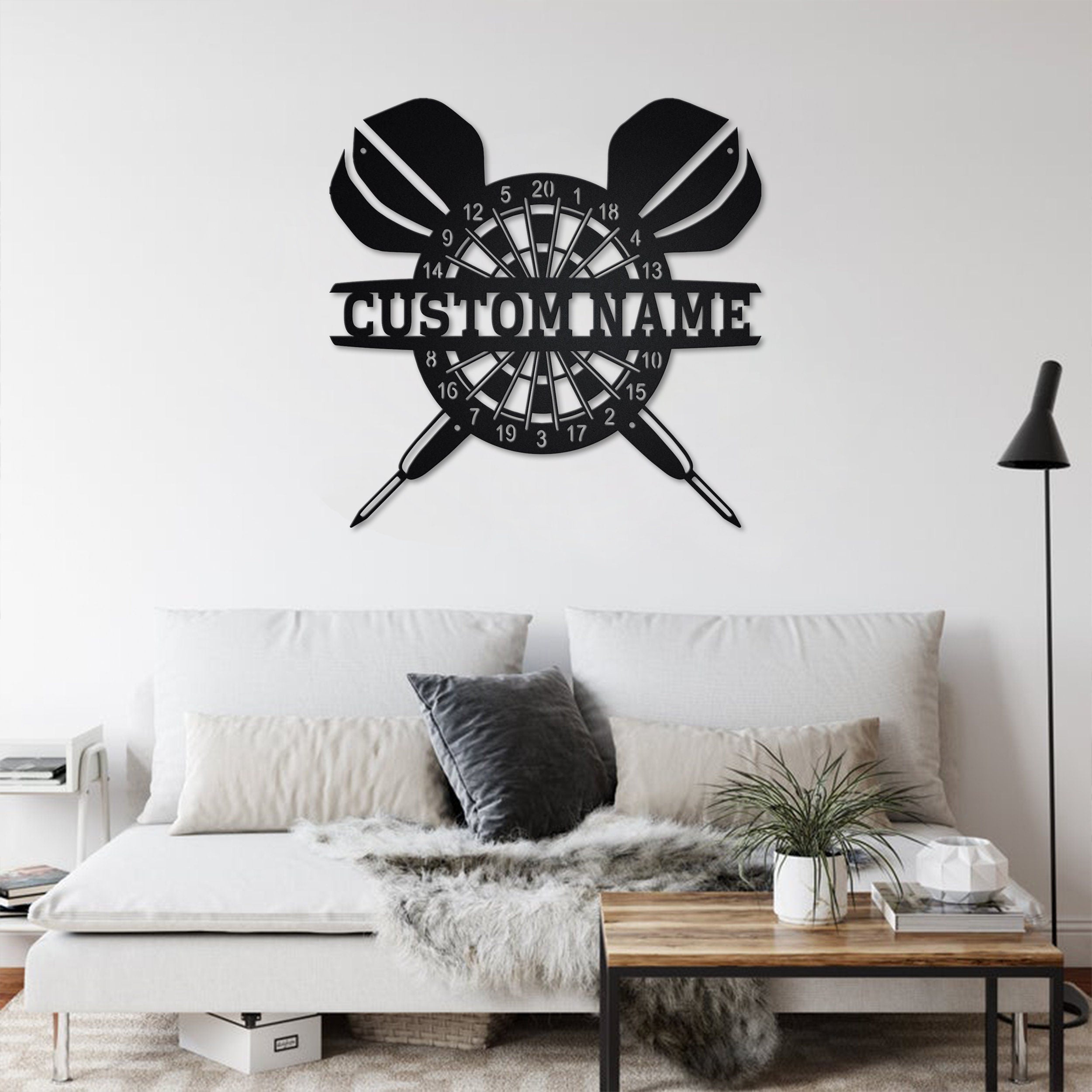 Darts Personalize Metal Wall Decor, Darts Metal Sign, Office Wall Art ...
