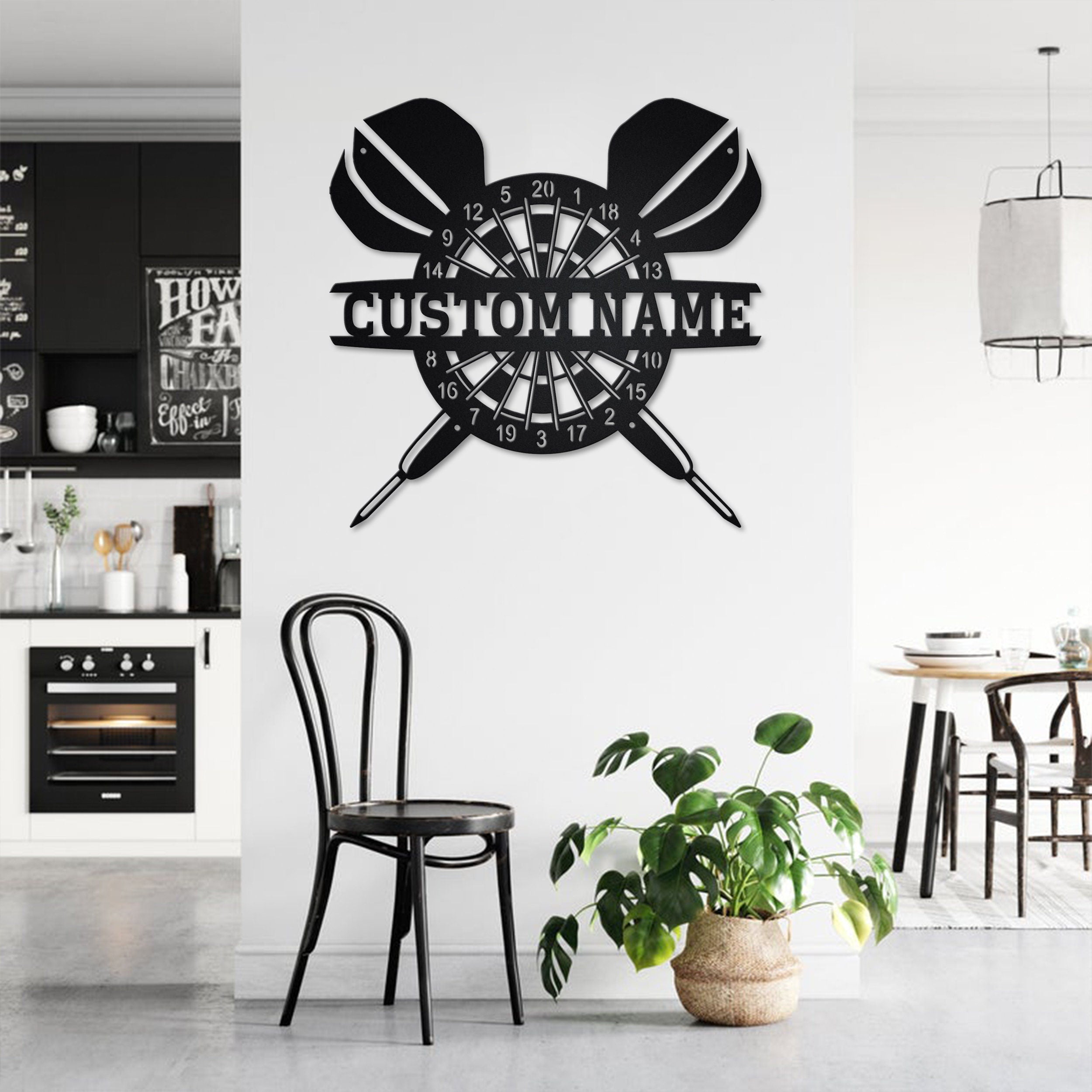 Darts Personalize Metal Wall Decor, Darts Metal Sign, Office Wall Art ...