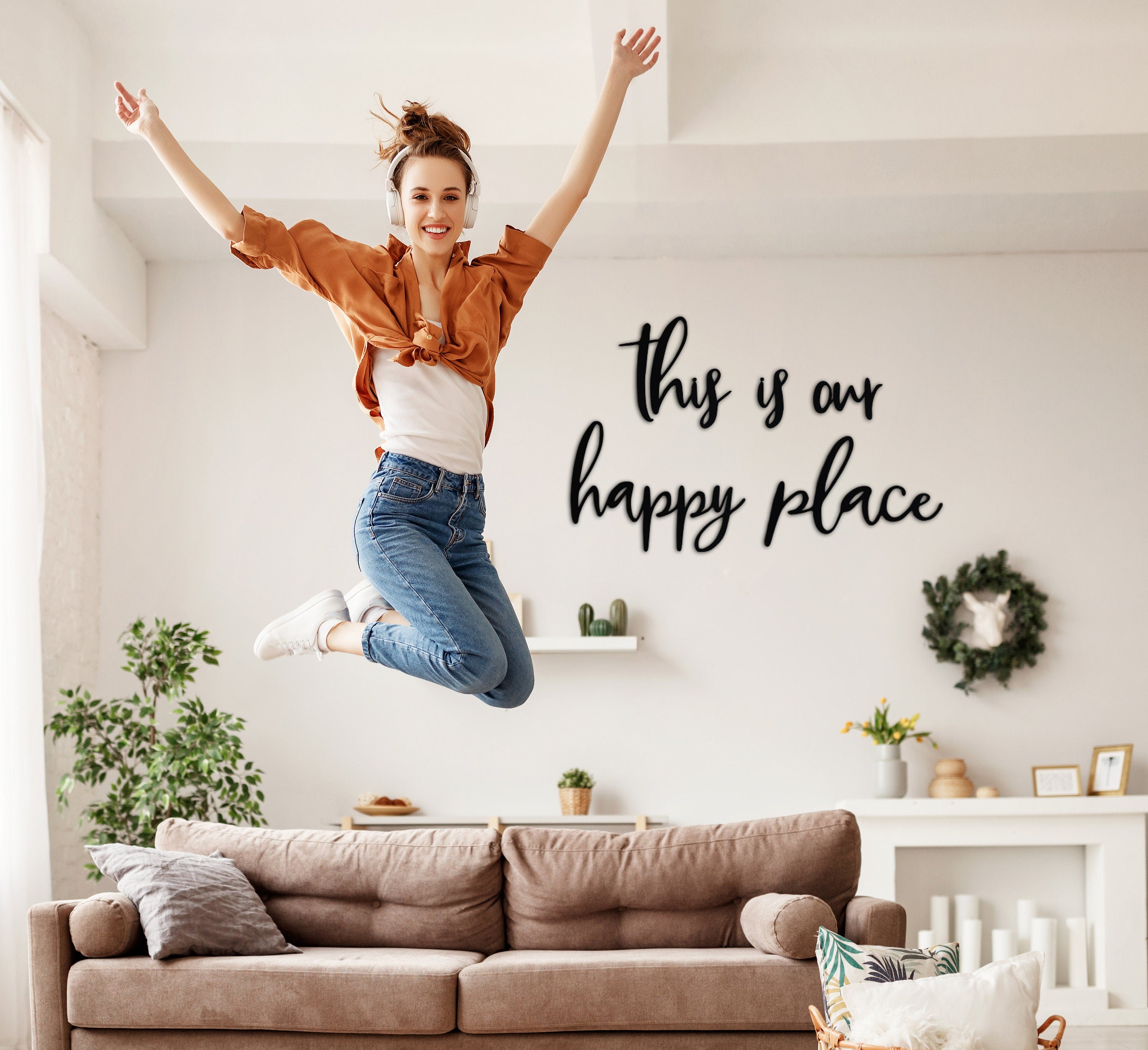 This Is Our Happy Place Metal Wall Art, Quotes Metal Living Room Wall ...