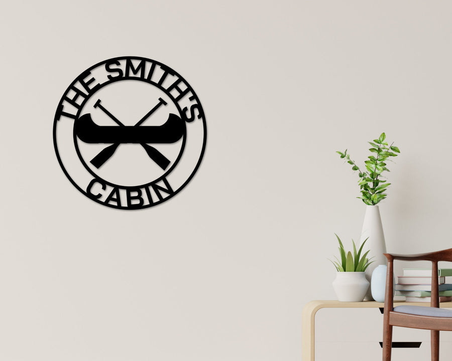 Canoe Sign, Personalized Canoe Sign, Metal Canoe Sign, Lake House Cabin ...