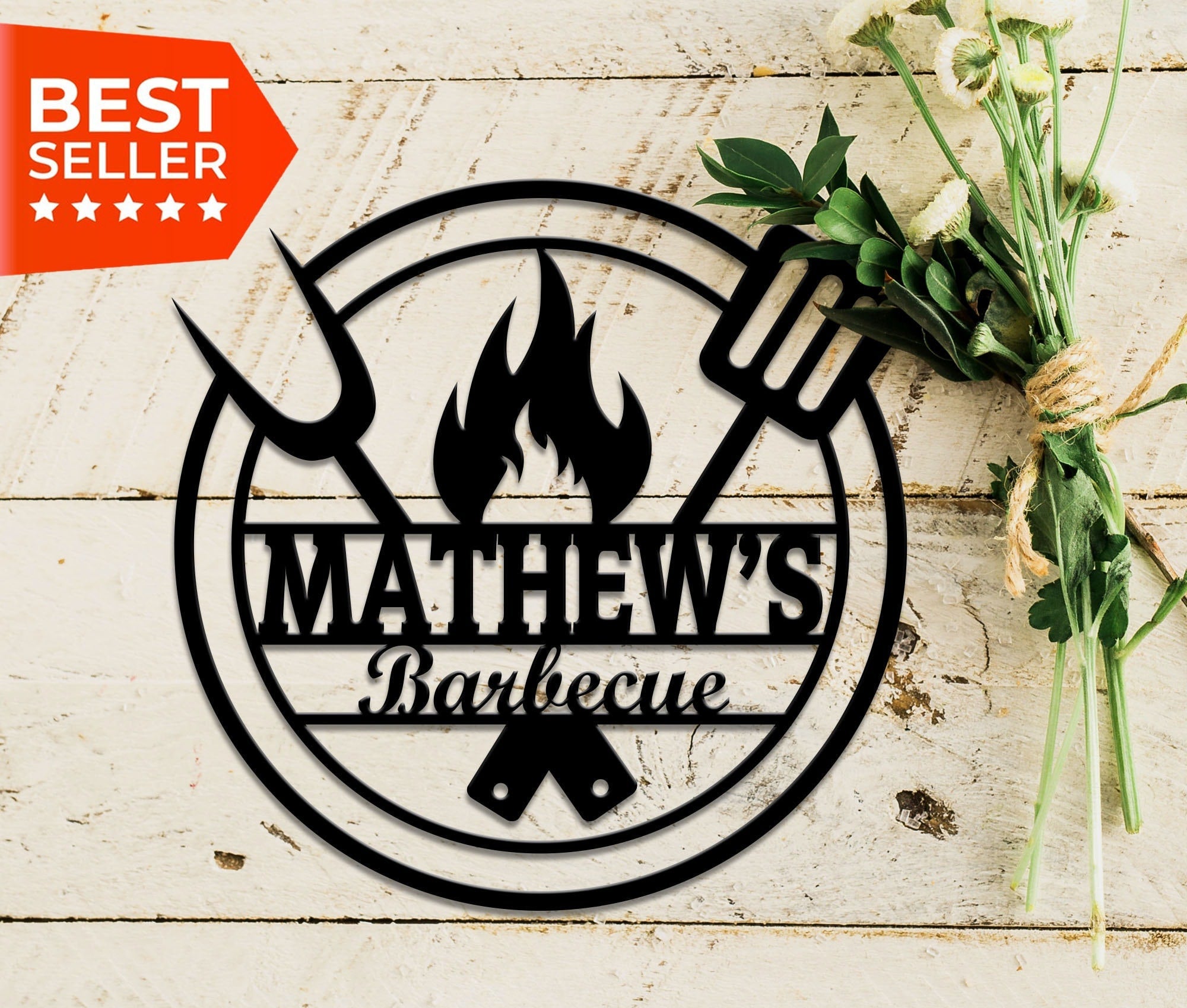 Personalized Bbq Sign For Dad, Custom Barbecue Patio Sign, Outdoor, Bbq ...