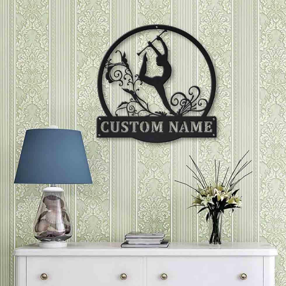 Personalized Baton Twirling Monogram Metal Sign Art, Custom Baton ...