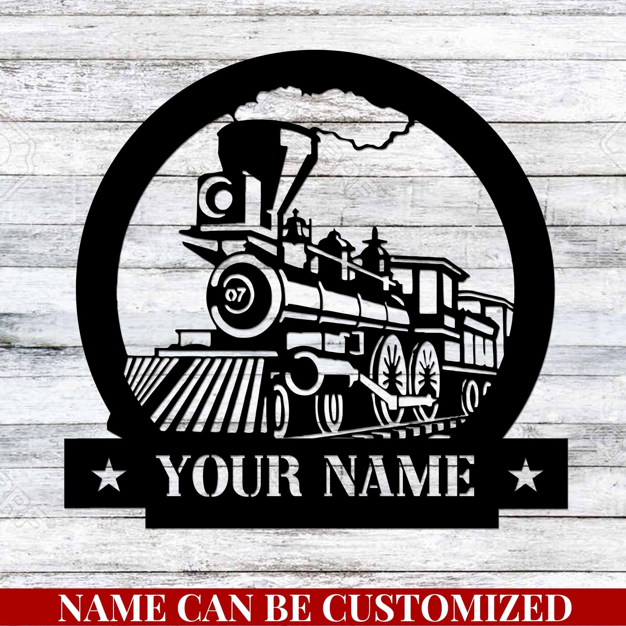 Train Metal Sign, Railroad Signs, Train Decor, Train Metal Wall, Steam ...