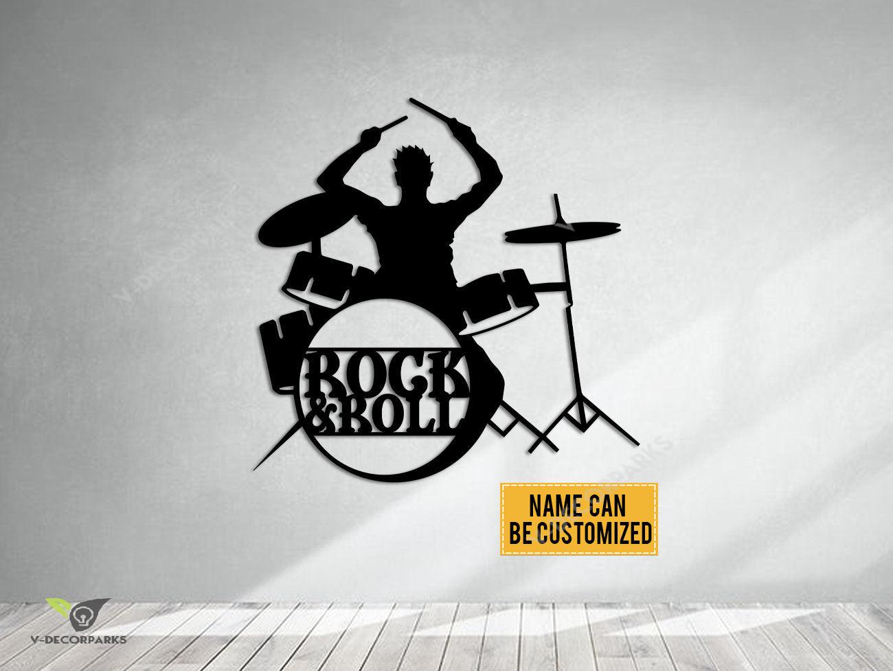 Personalized Rock N Roll Metal Wall Art, Signs For Band, Music Room ...