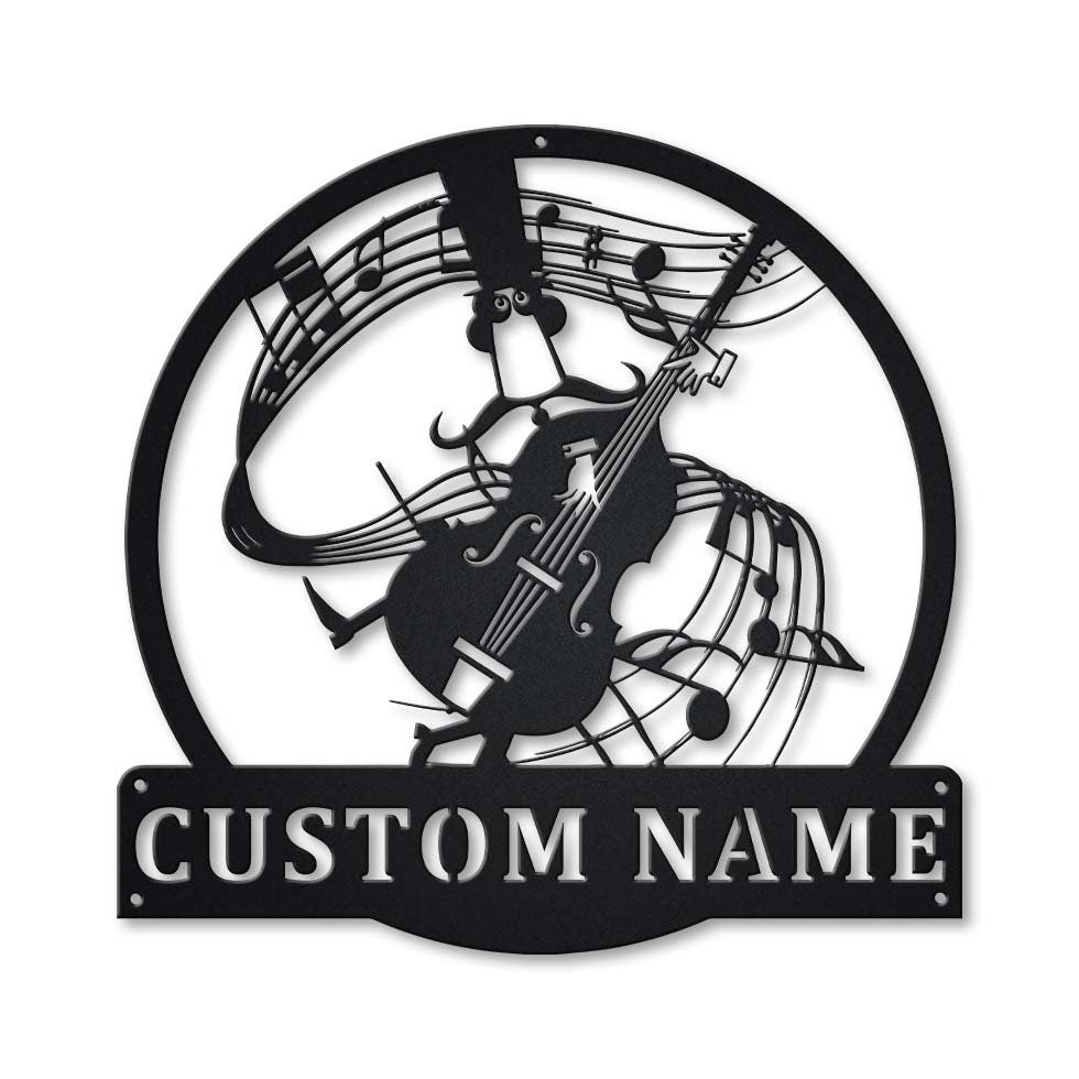 Personalized Double Bass Monogram Metal Sign Art, Custom Double Bass ...