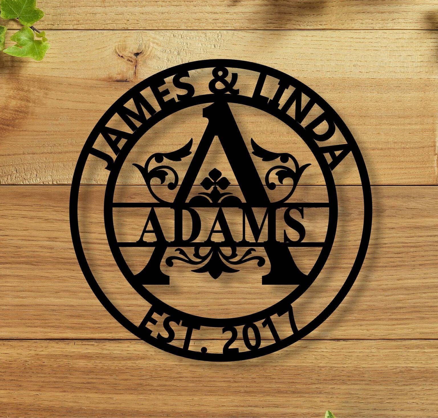 Custom Family Name Metal Sign, Initial Metal Monogram Sign, Wedding ... Custom Family Name Metal Sign, Initial Metal Monogram Sign, Wedding ...