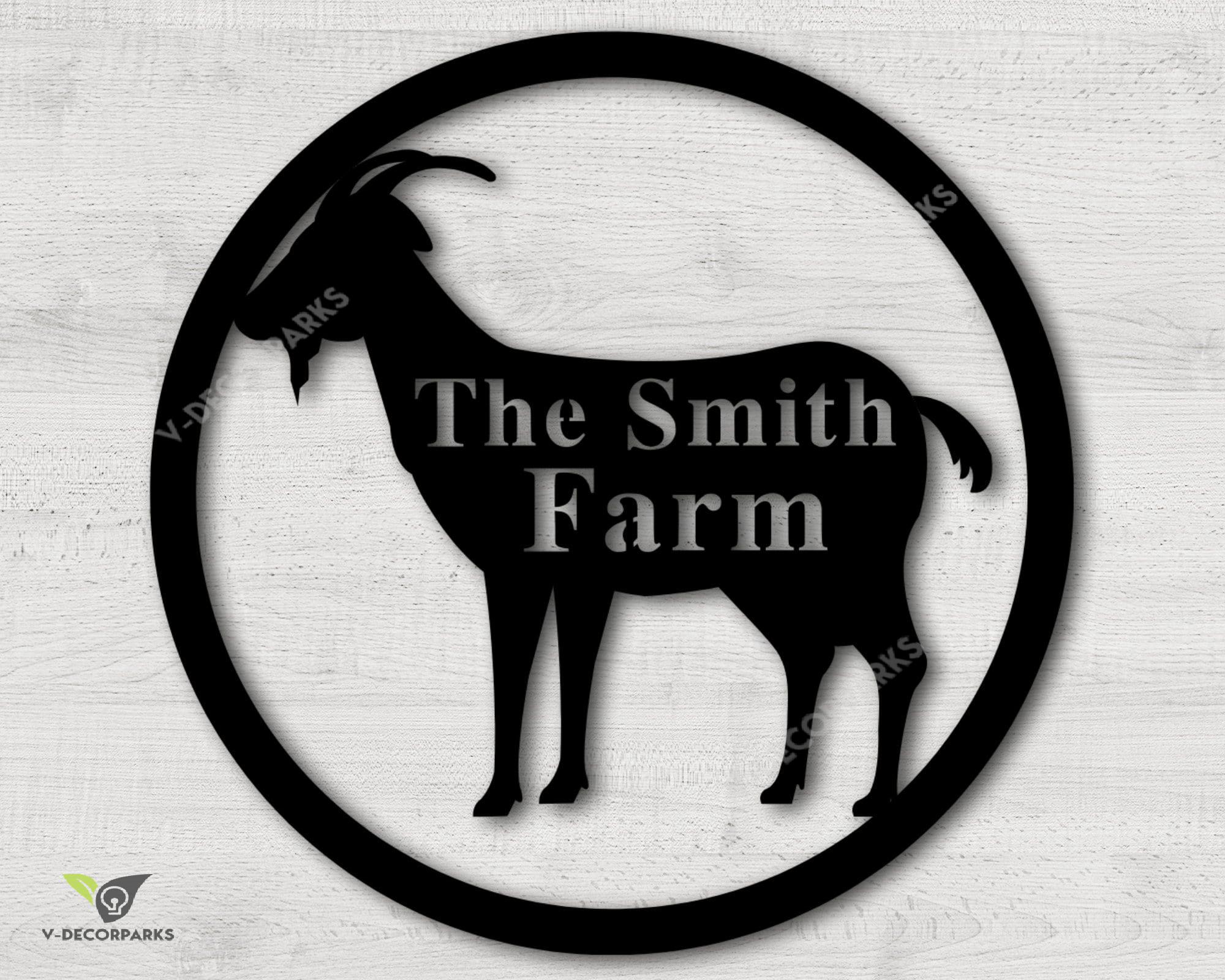 Goat Farm Metal Sign, Custom Goat Sign, Personalized Goat Barn Sign ...