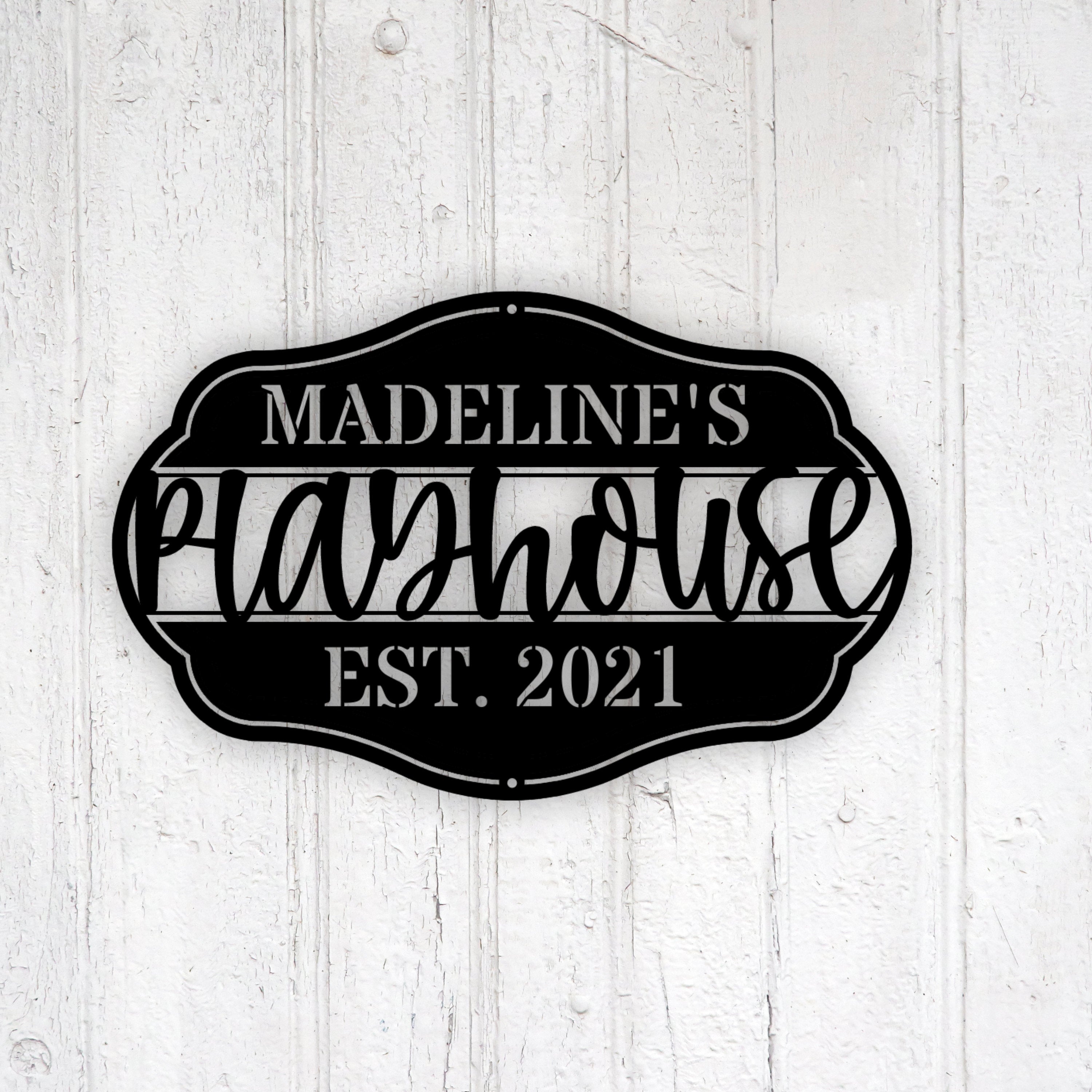 Personalized Playhouse Sign, Custom Name Metal Sign, Treehouse Sign ...