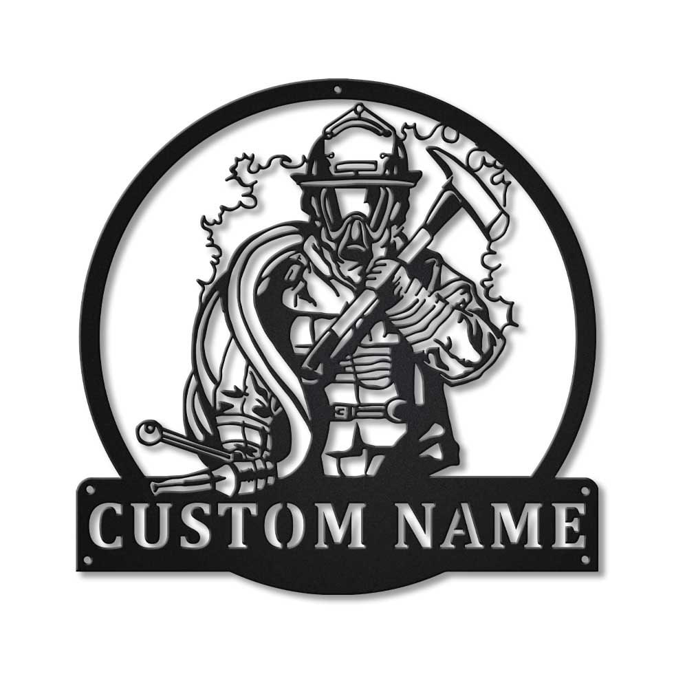Personalized Fireman Firefighter Metal Sign Art, Custom Fireman ...
