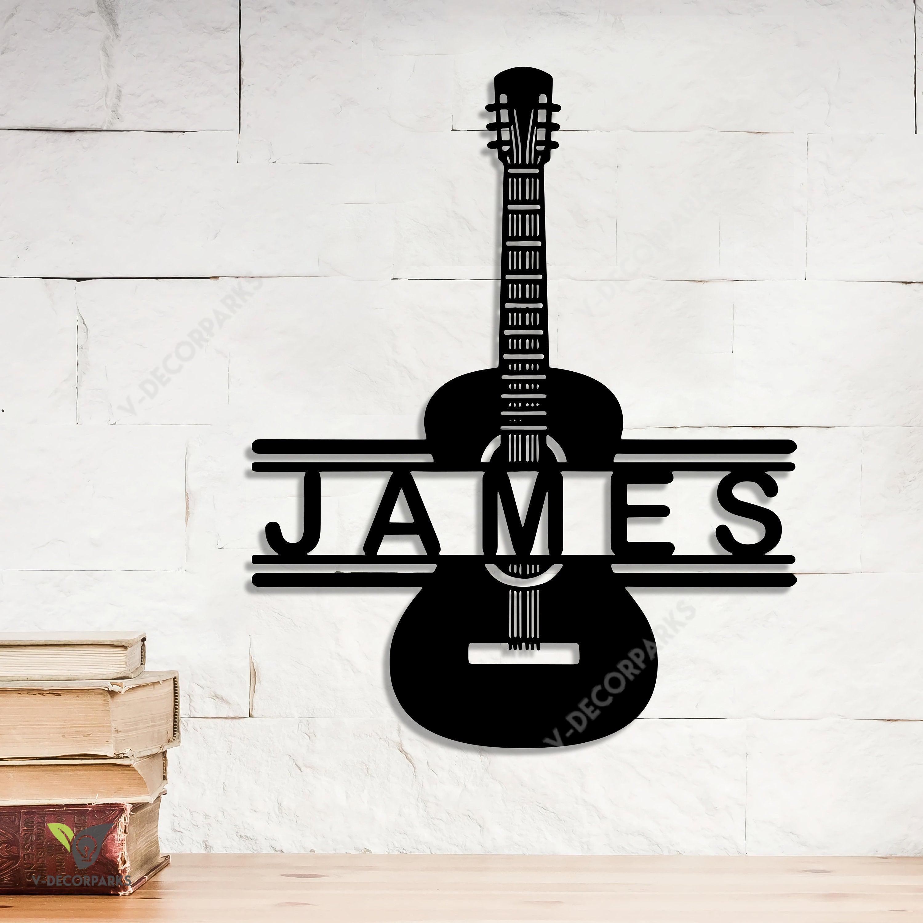 Guitar Classic Personalized Metal Wall Decor, Custom Metal Sign, Guitar ...