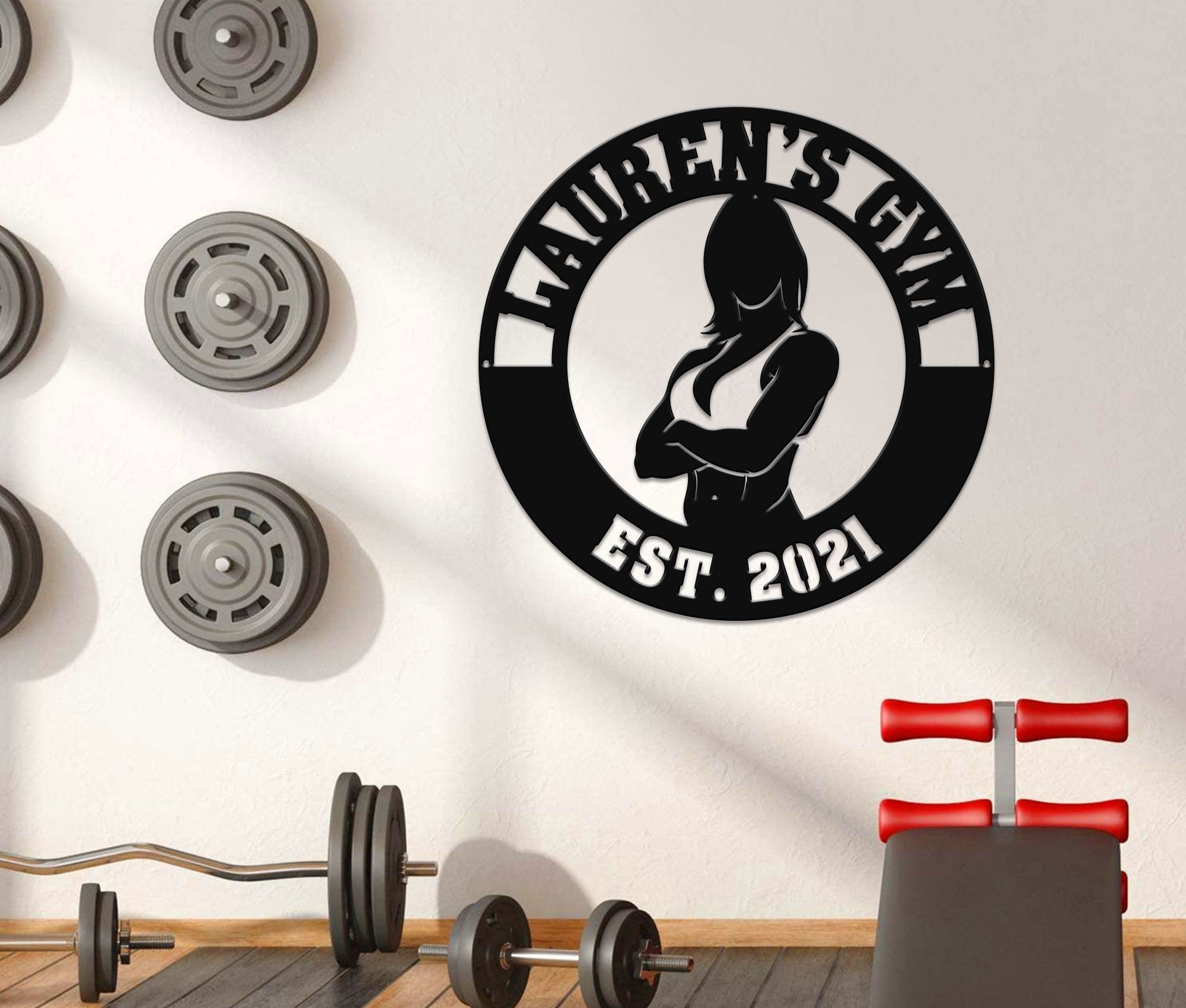 Gym Sign, Personalized Home Gym Sign, Custom Metal Gym Sign, Home Gym ...