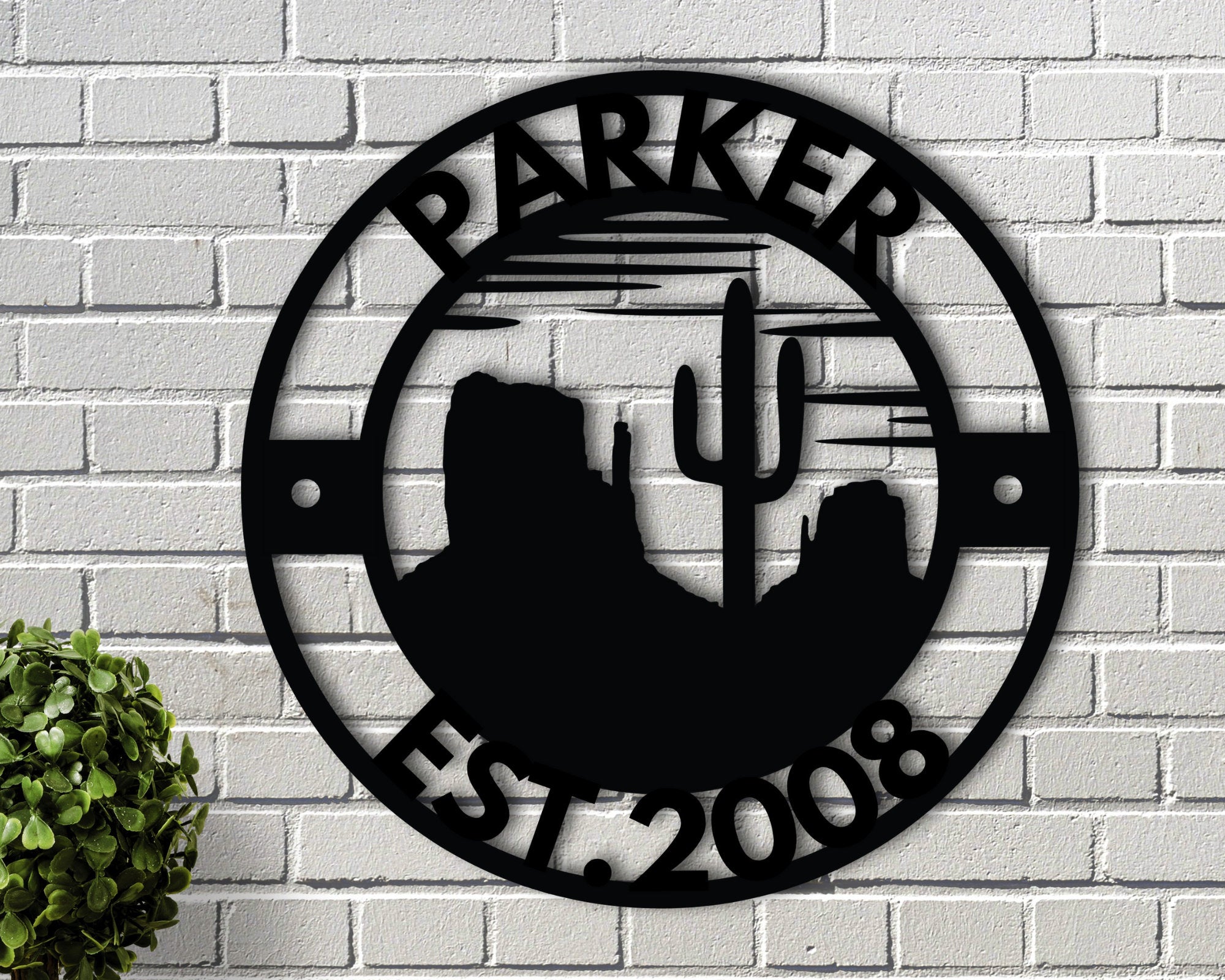 Personalized Western Theme Sign, Custom Cactus Sign, Cactus Desert ...