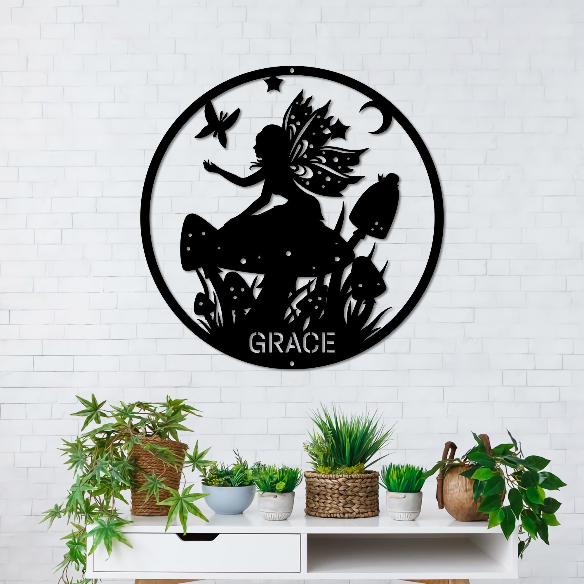 Personalized Fairy Metal Sign, Fairy Wall Art, Metal Fairy Wings ...