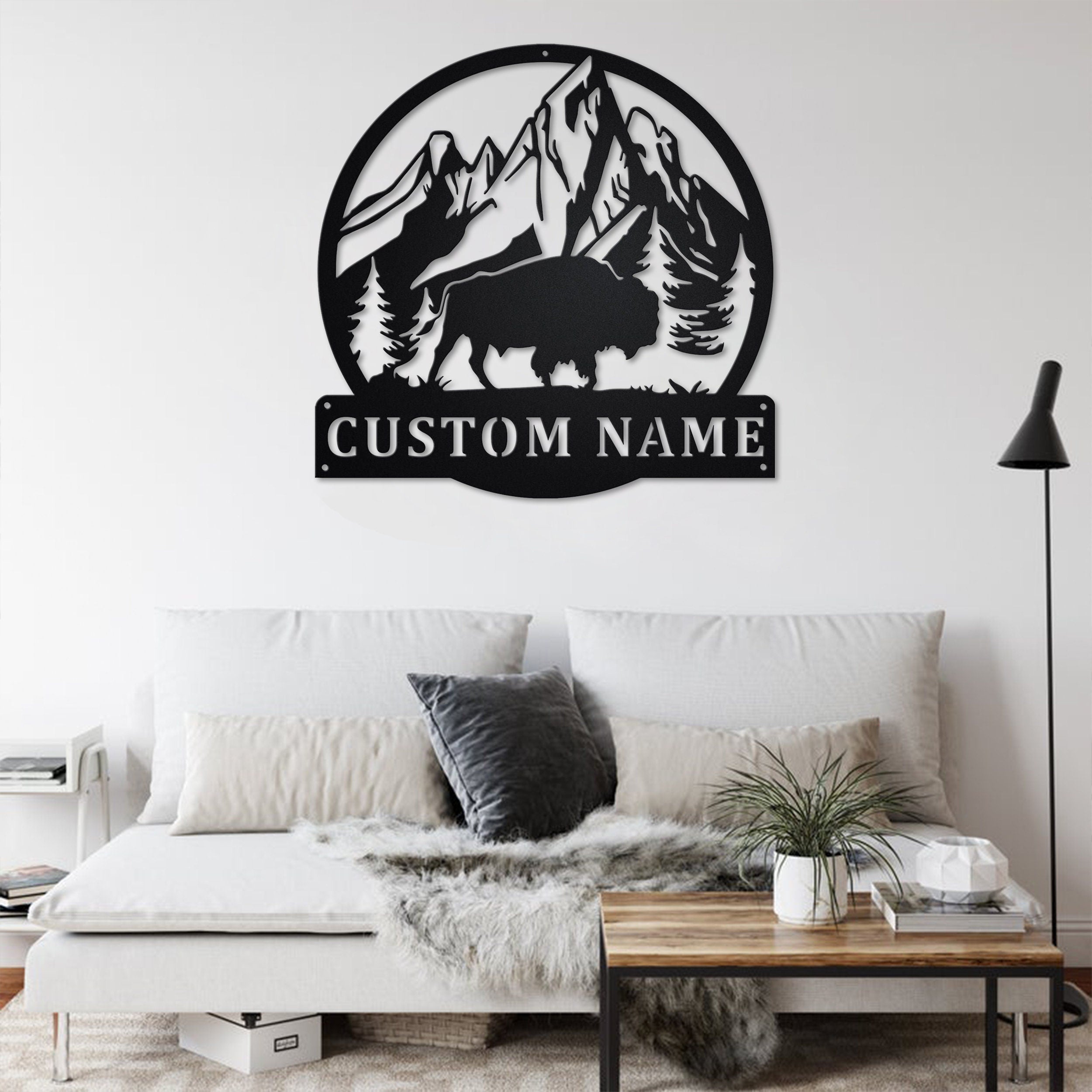 Personalized Bison Metal Sign, Bison Metal Wall Art, Bison Metal Sign ...