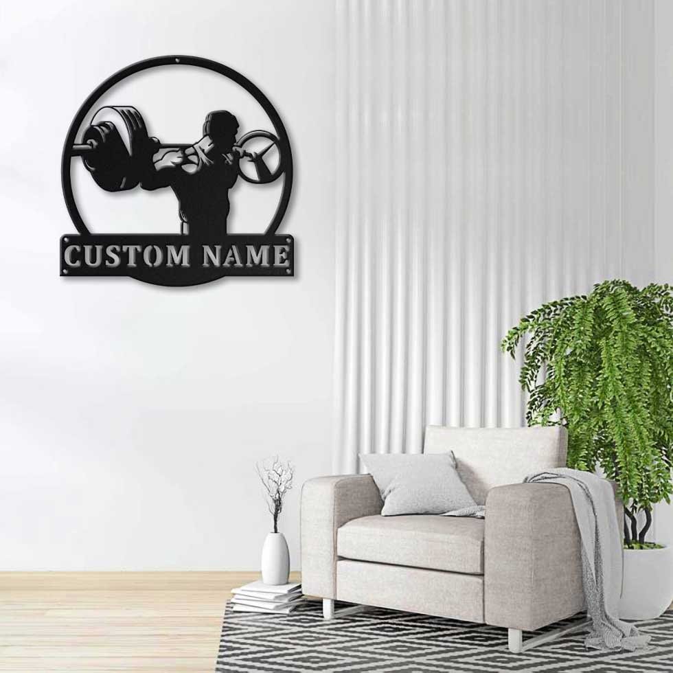 Personalized Powerlifting Sport Monogram Metal Sign Art, Custom ...