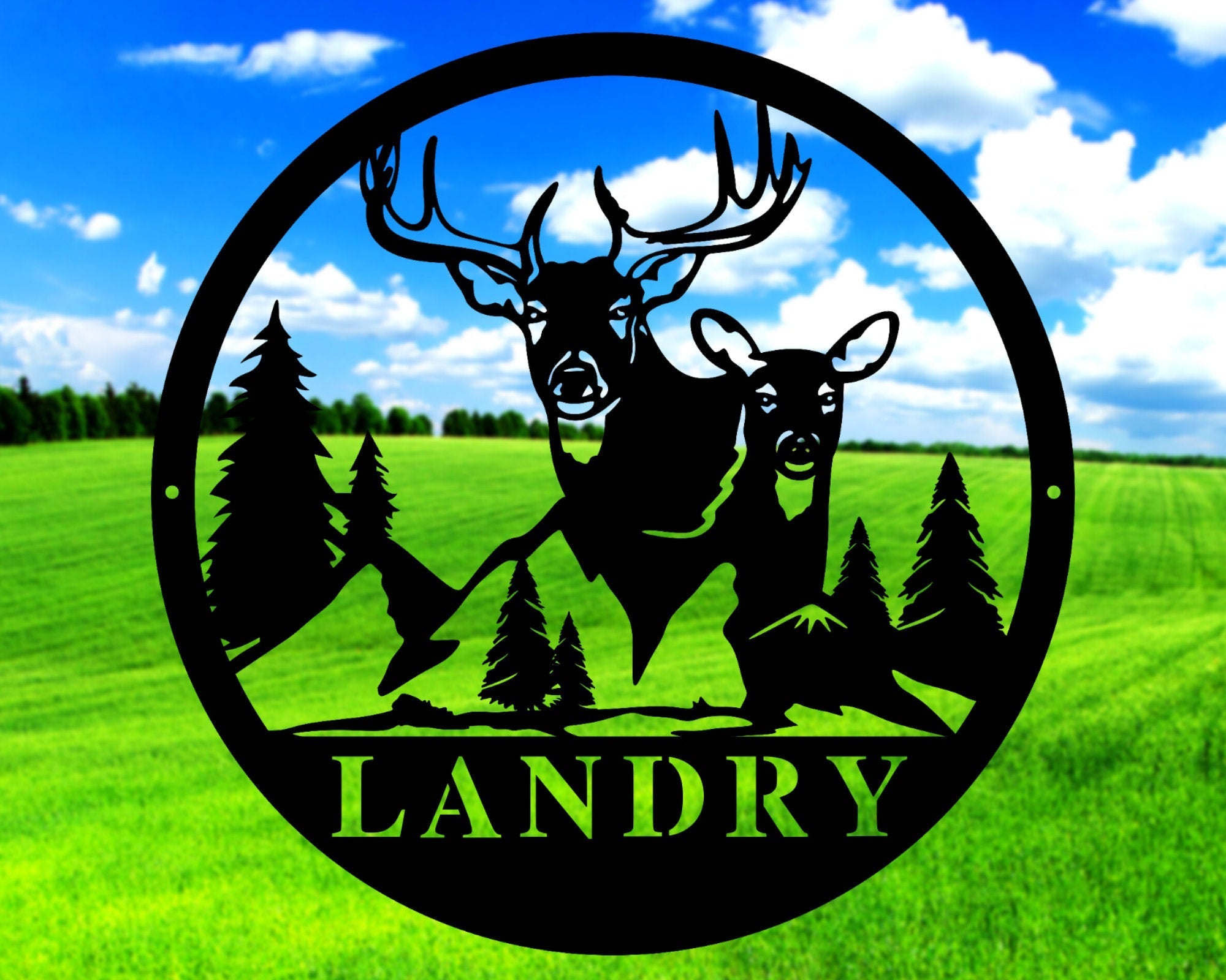 Custom Metal Hunting Sign, Personalized Deer Sign, Family Name Metal ...