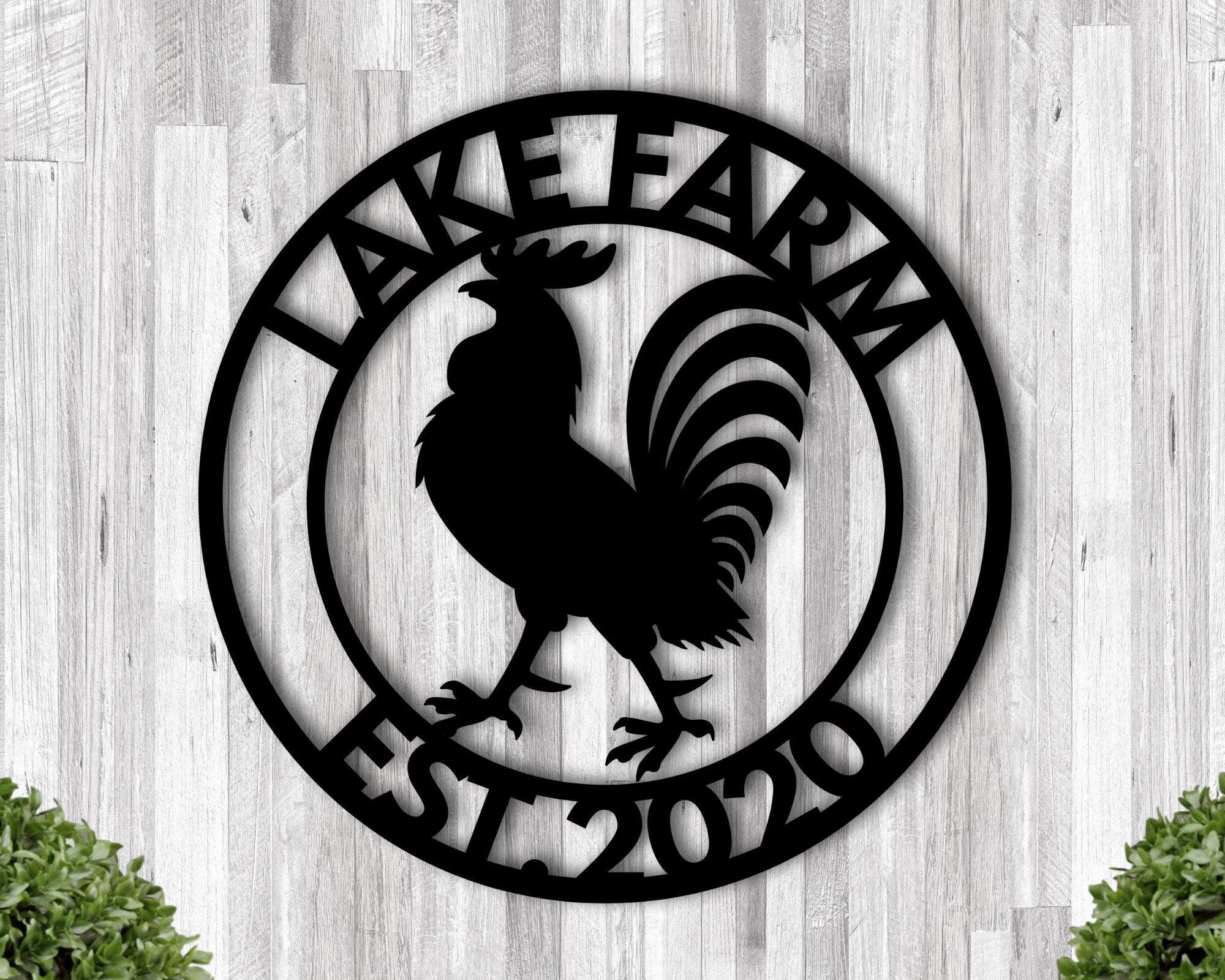 Personalized Chicken Farm Metal Sign, Custom Metal Chicken Coop Signs ...