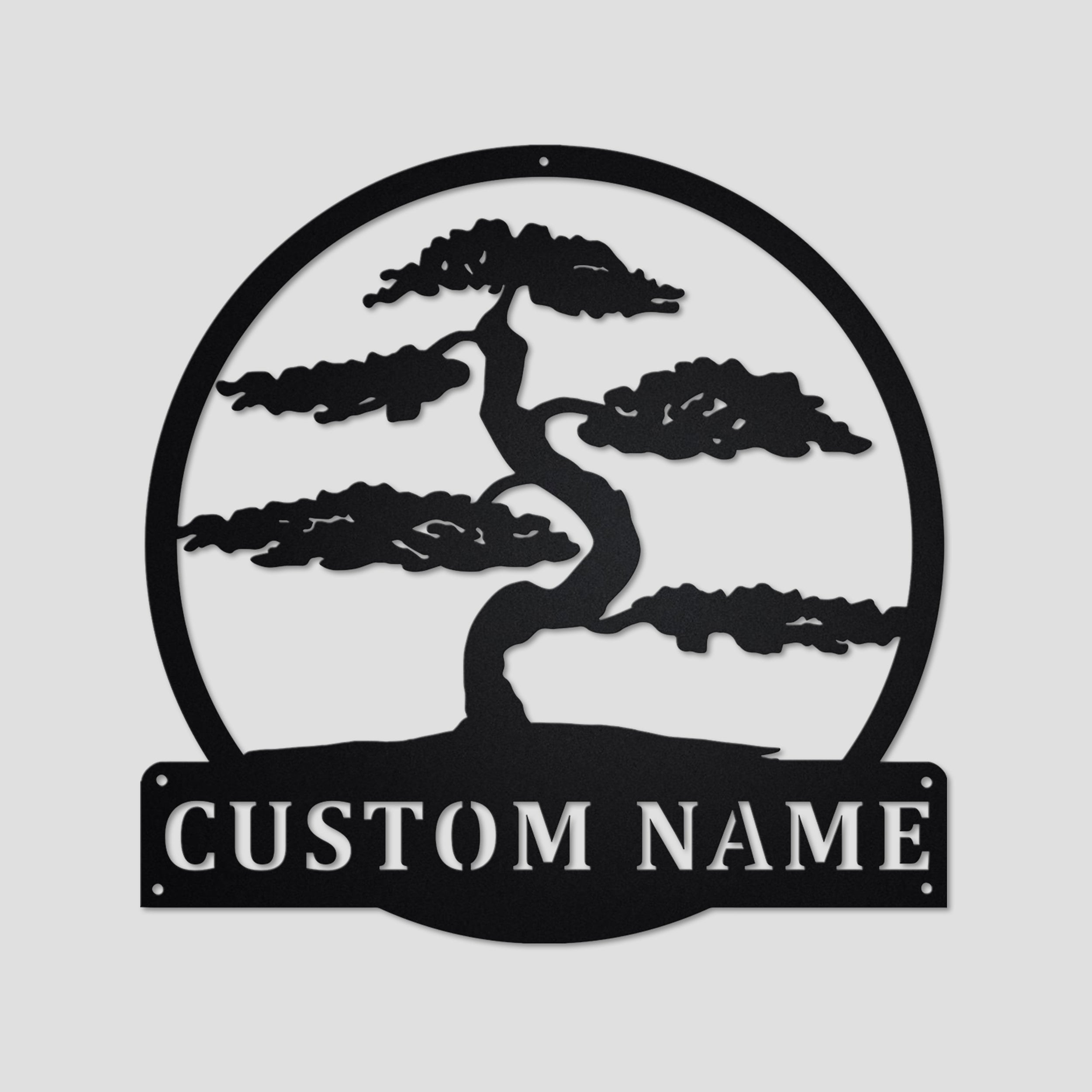 Personalized Bonsai Tree Metal Wall Decor, Bonsai Tree Metal Wall Art ...