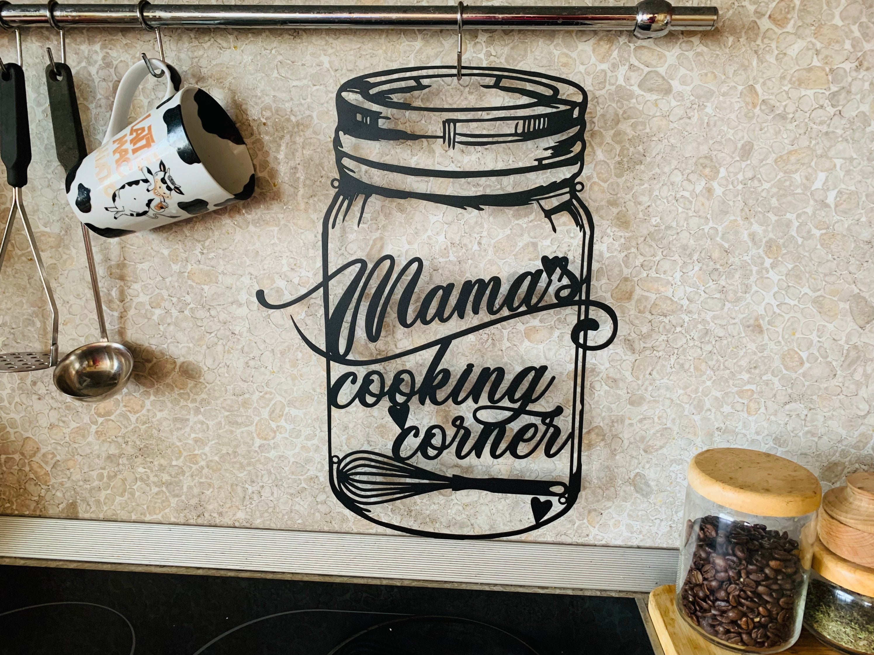 Personalized Jar Mama's Cooking Corner Custom Kitchen Sign Gift For ...