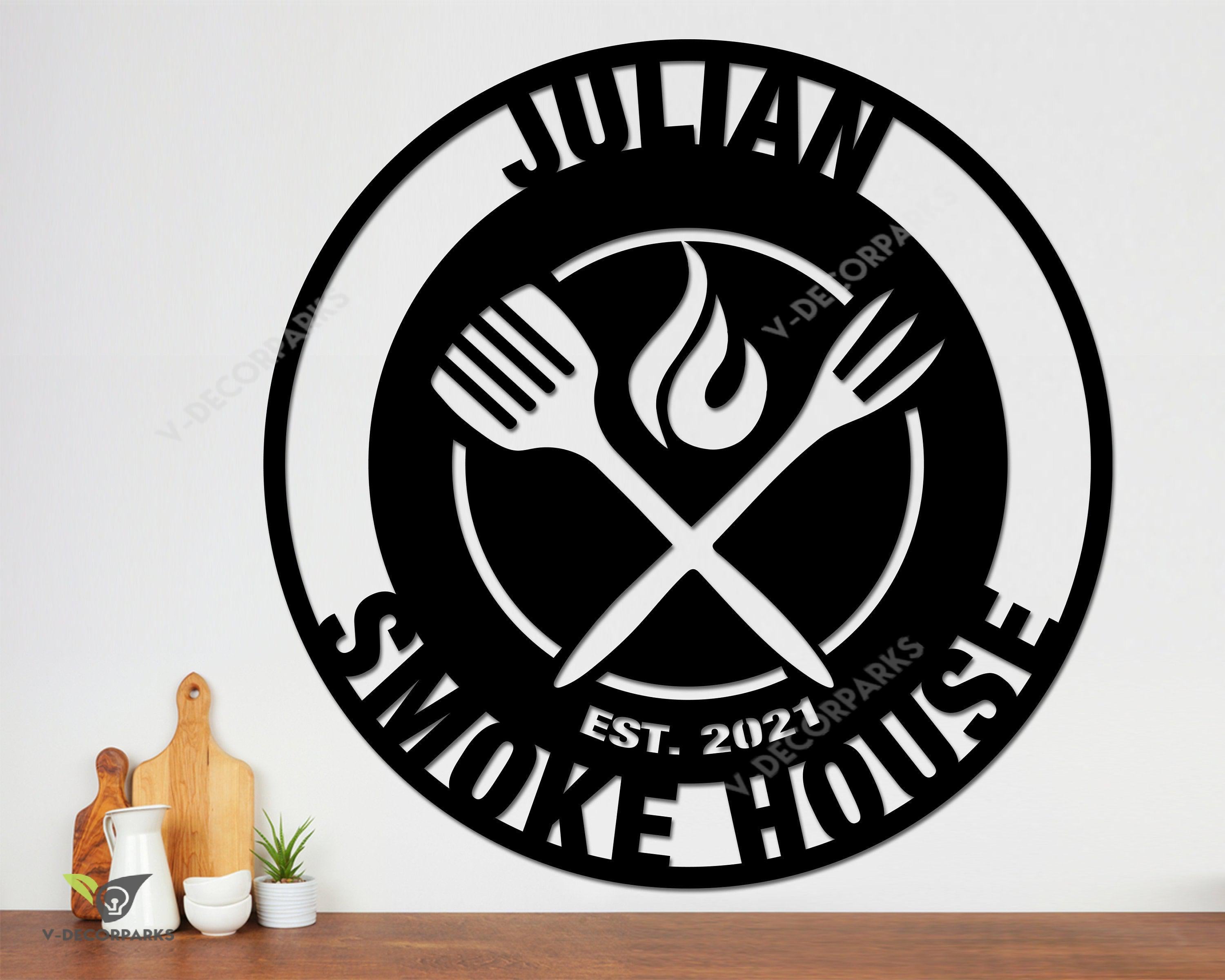Bbq Sign, Smokehouse And Grill Sign, Utensils Sign, Grill Sign, Custom ...