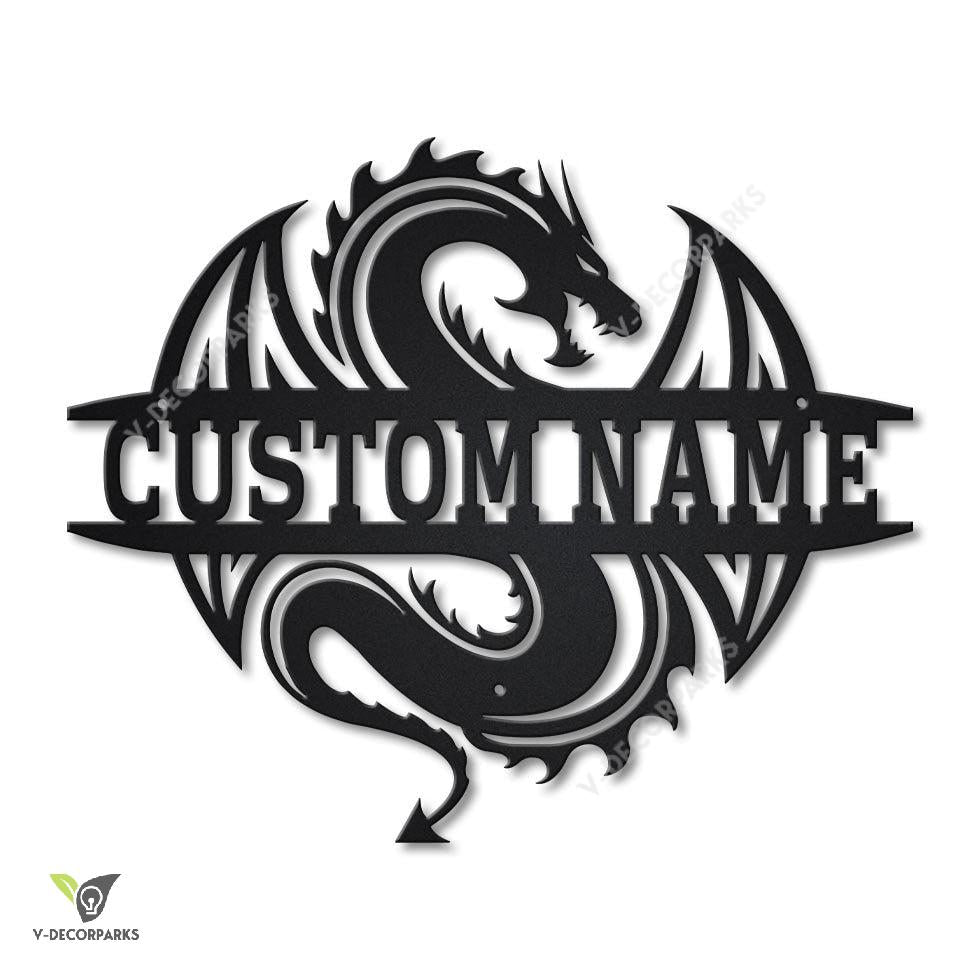 Personalized Dragon Metal Sign Art, Custom Dragon Metal Sign, Dragon ...